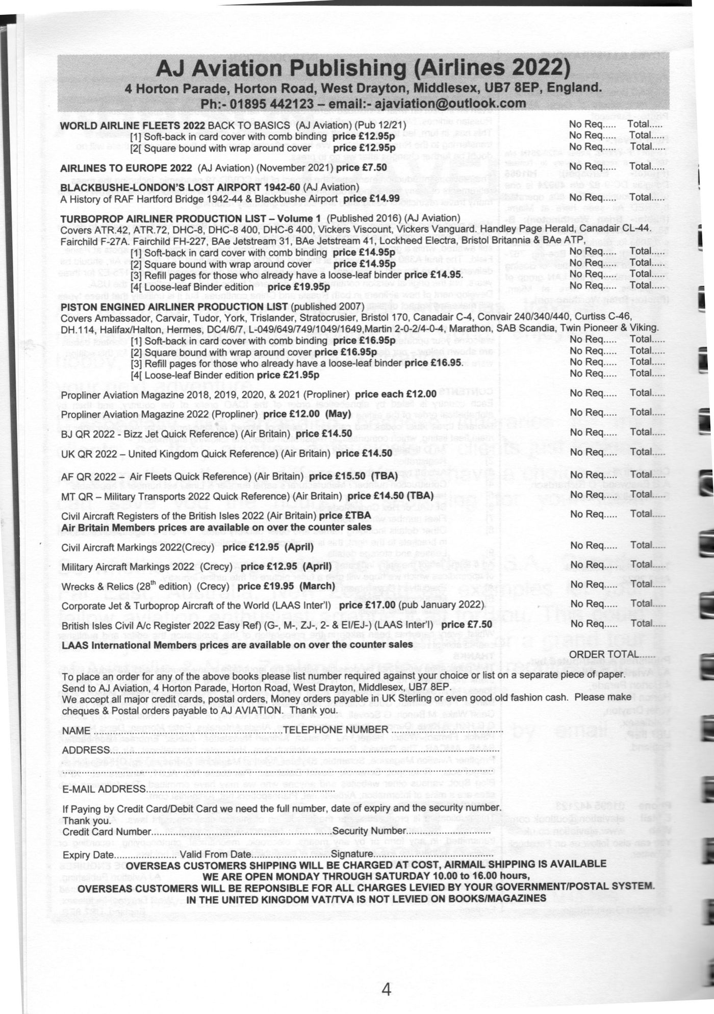 Turbo Prop Airliner Production List book - PPRuNe Forums