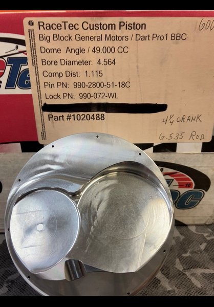 RaceTec Custom BBC Pistons for Sale in bourbonnais, IL | RacingJunk