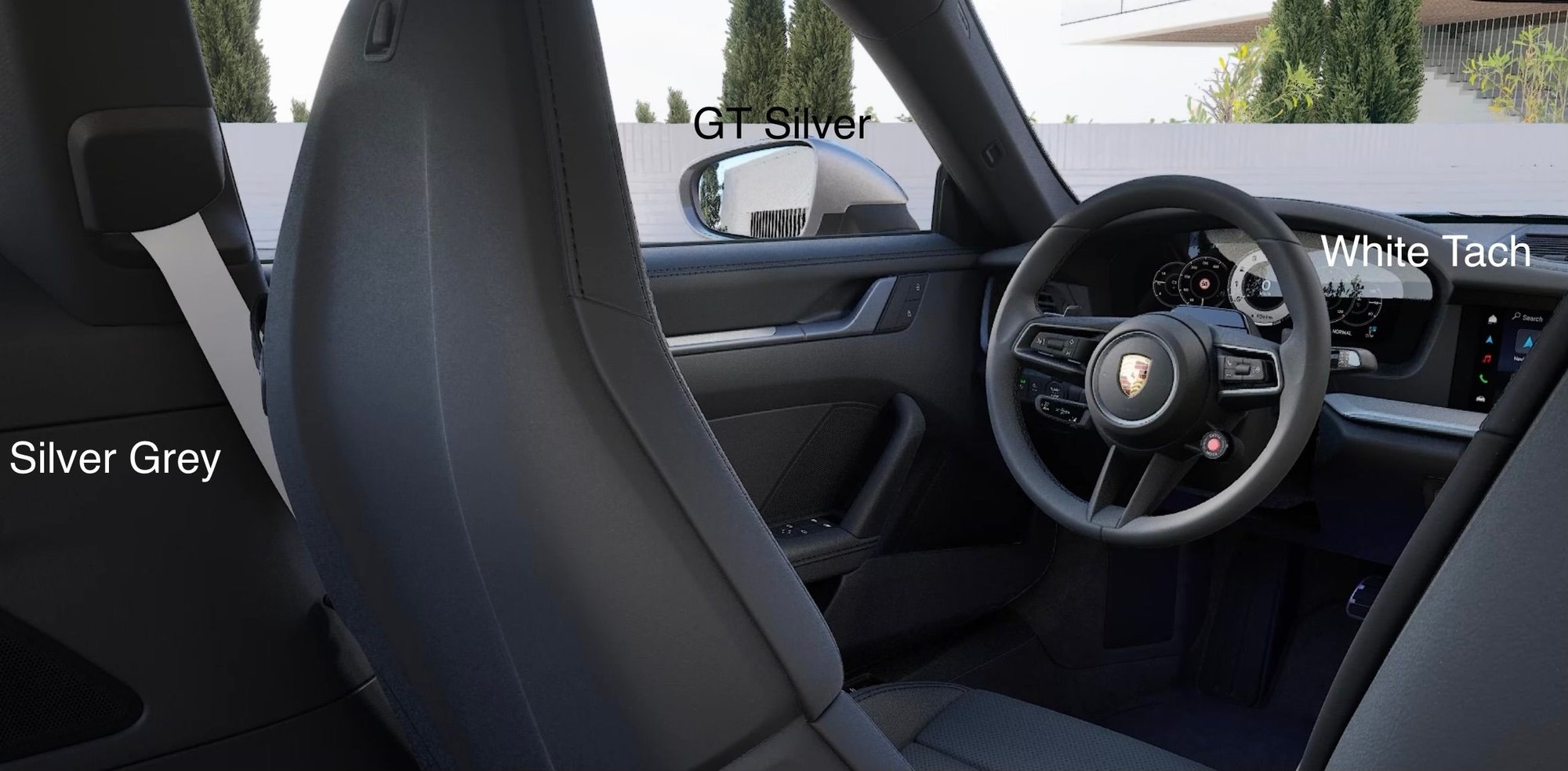Silver Grey seat belts and White tach on GT Silver car - Rennlist ...