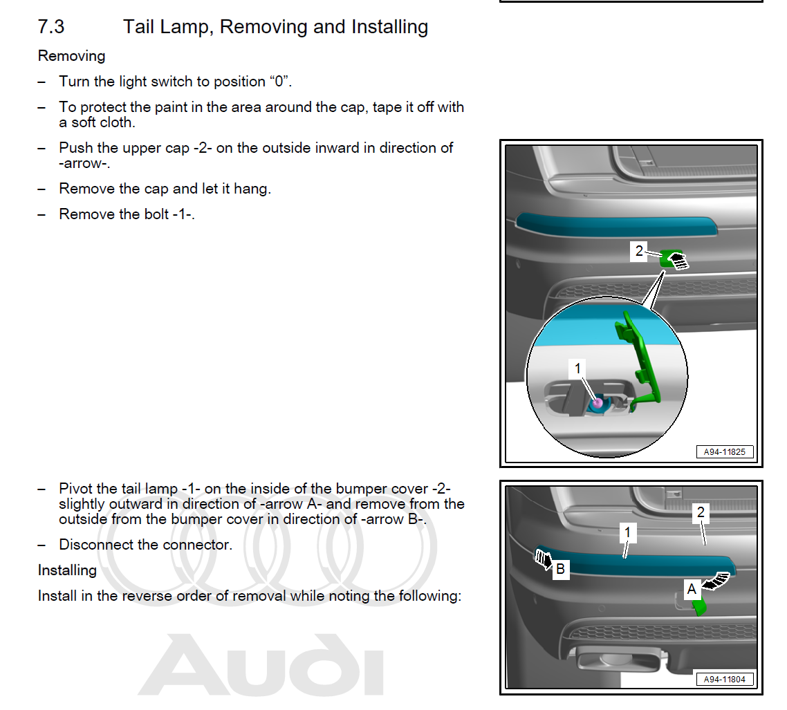 2018 Q7 Tail Light Replacement - AudiWorld Forums