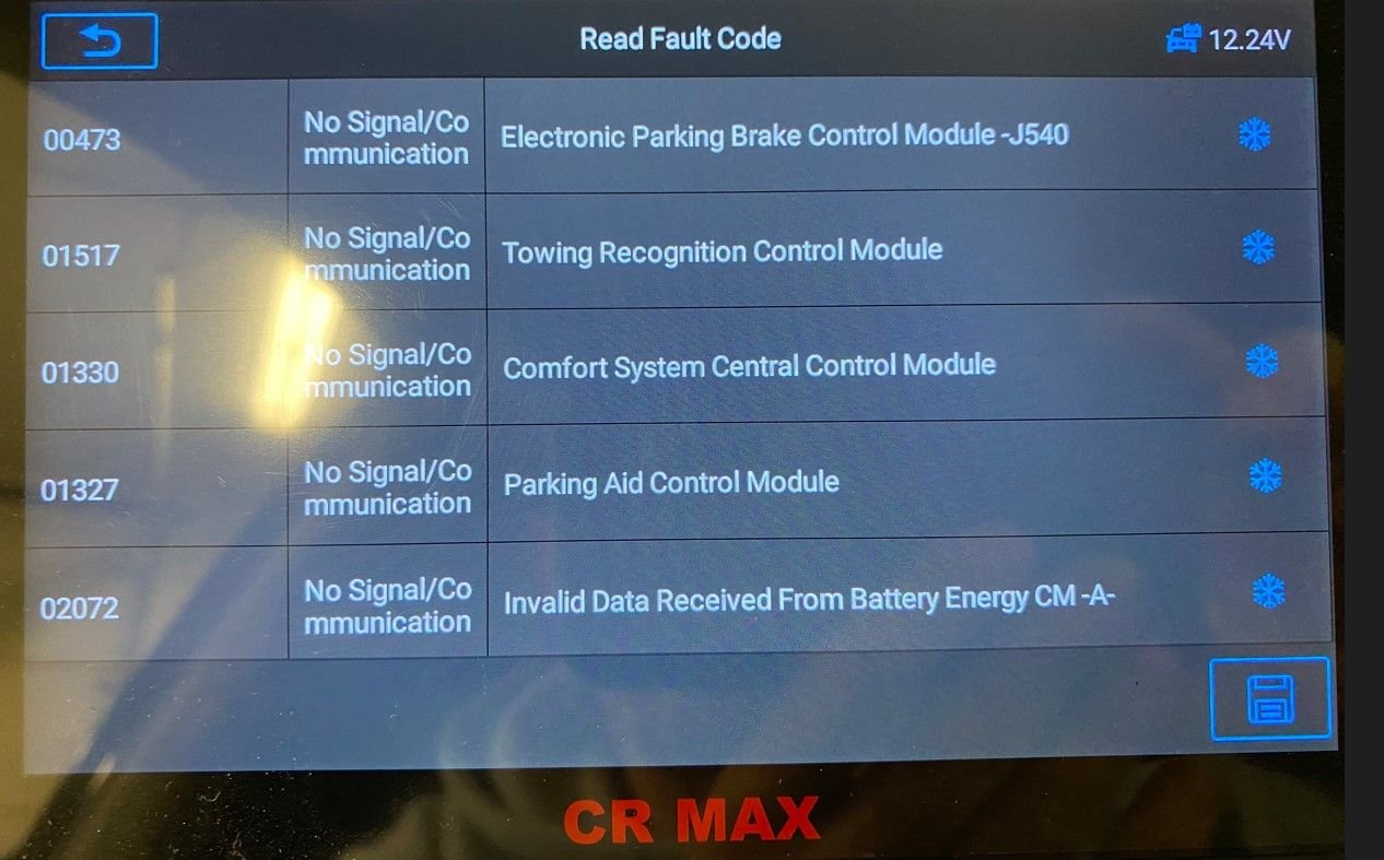 SE: Several error codes appeared on my A6 C6 2007, need help ...