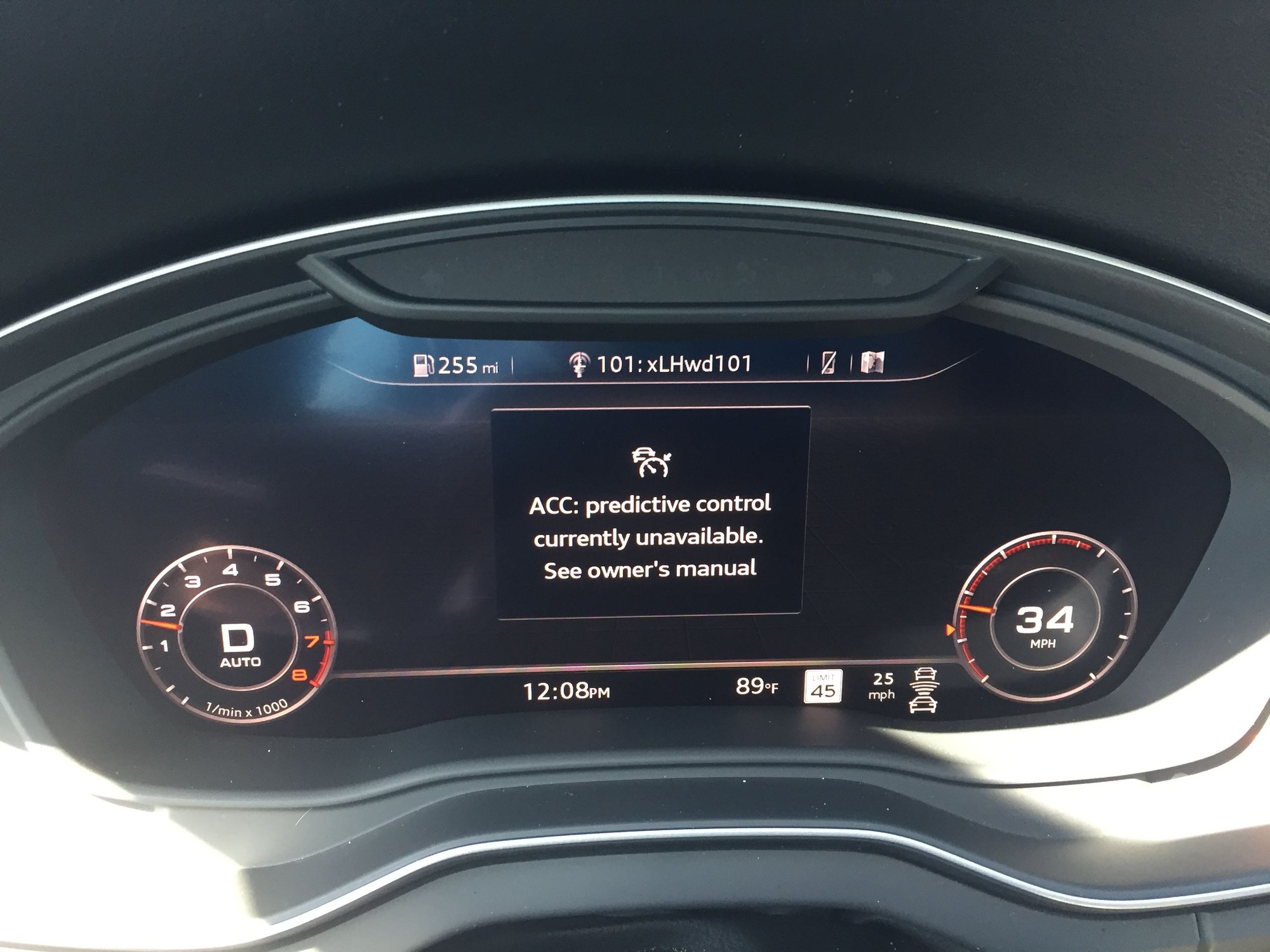 ACC Predictive error message & traffic sign error message. - AudiWorld ...