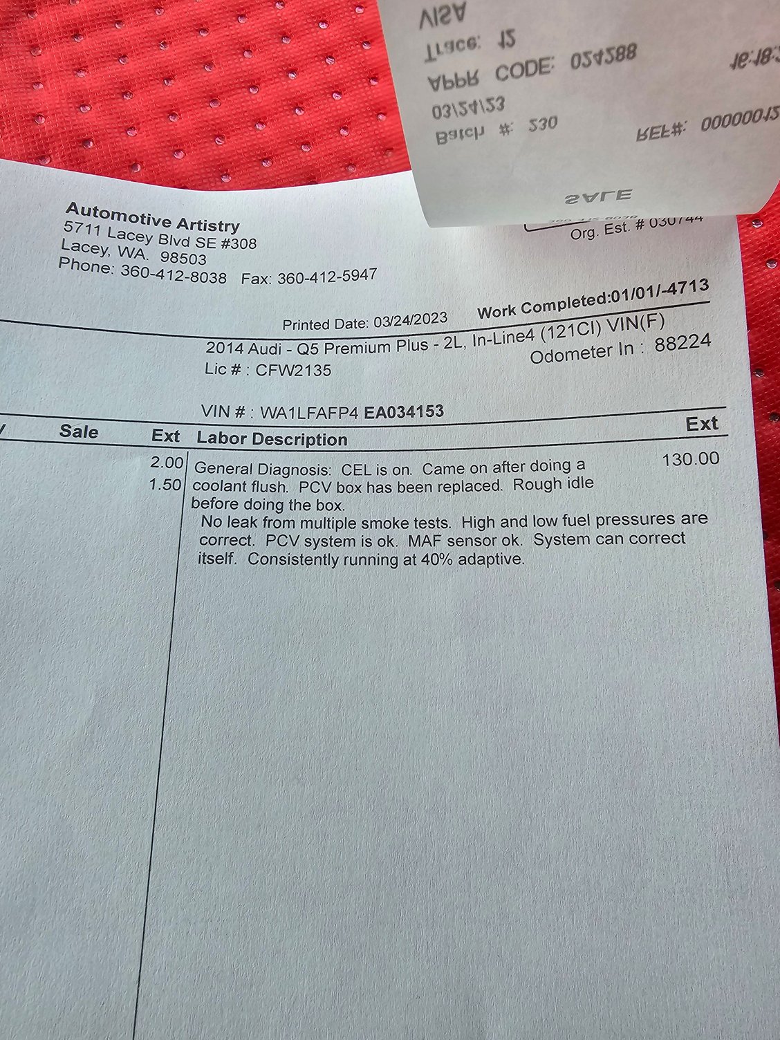 14' 2.0t quattro running lean P2187 and P2279 codes - AudiWorld Forums