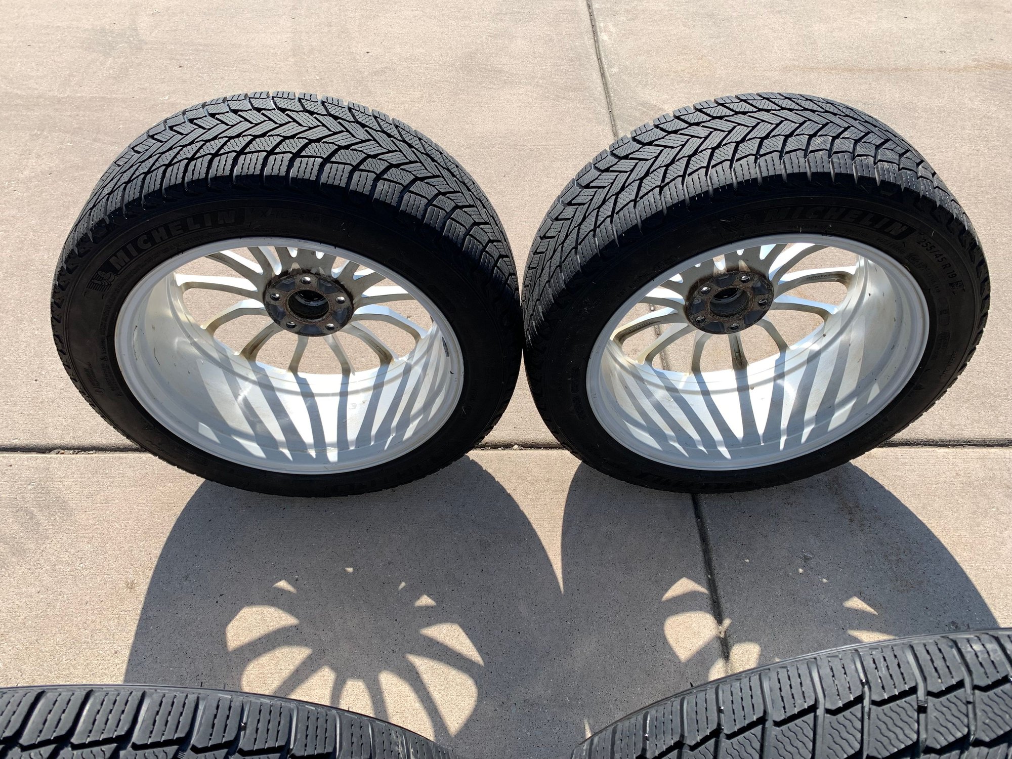 Michellin XIce directional snow tires on Advanti Racing wheels for Audi ...