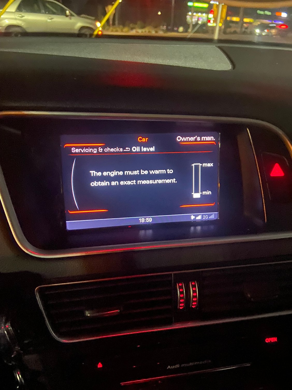 Minimum oil level marker appears every few miles. - AudiWorld Forums