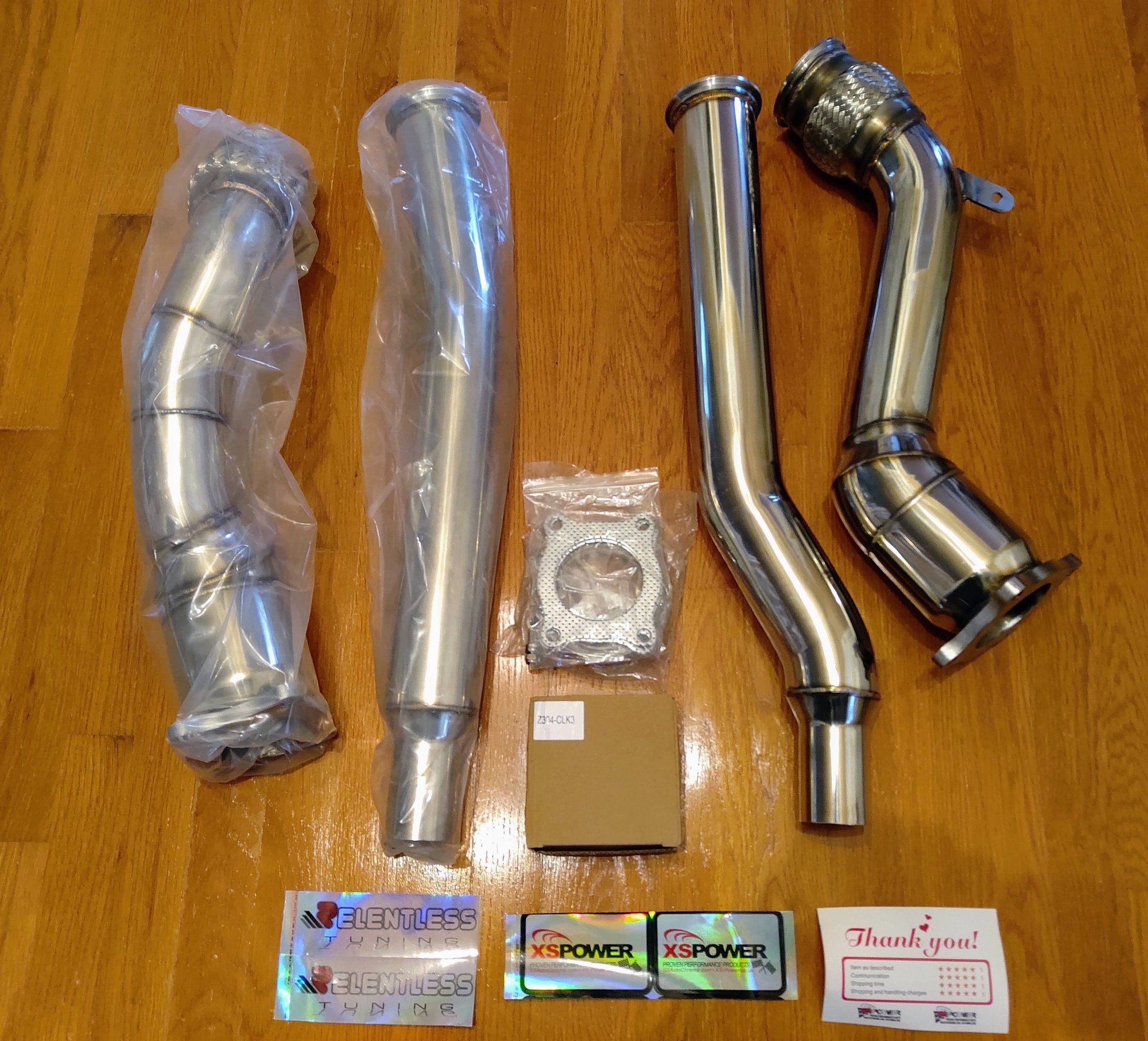 XSPOWER De-Cat Straight Pipe Test-Pipe Downpipes Set for Audi 2.7T ...