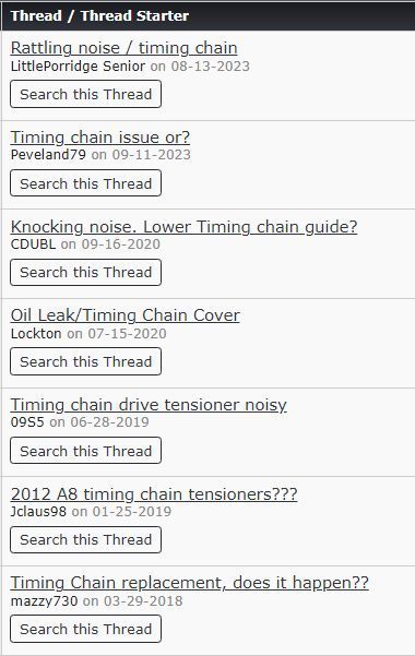 Rattling noise / timing chain - AudiWorld Forums