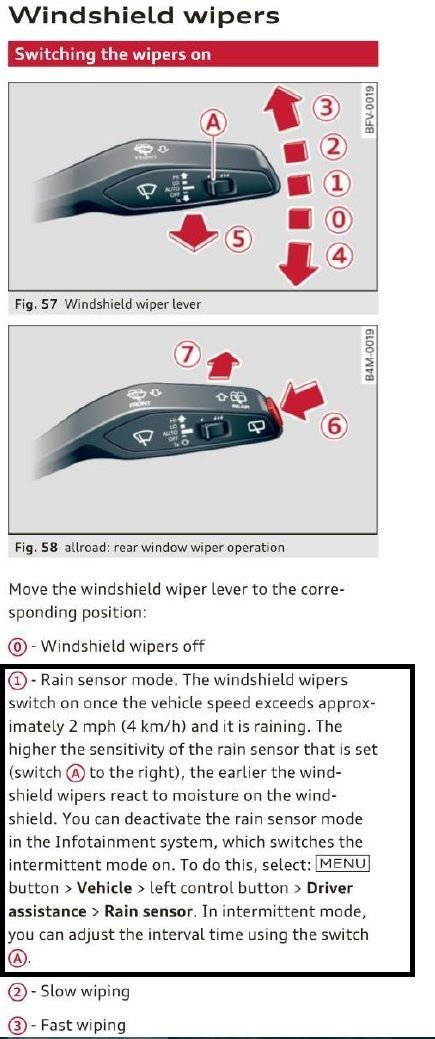 What is MMI Rain Sensor checkbox for? - AudiWorld Forums