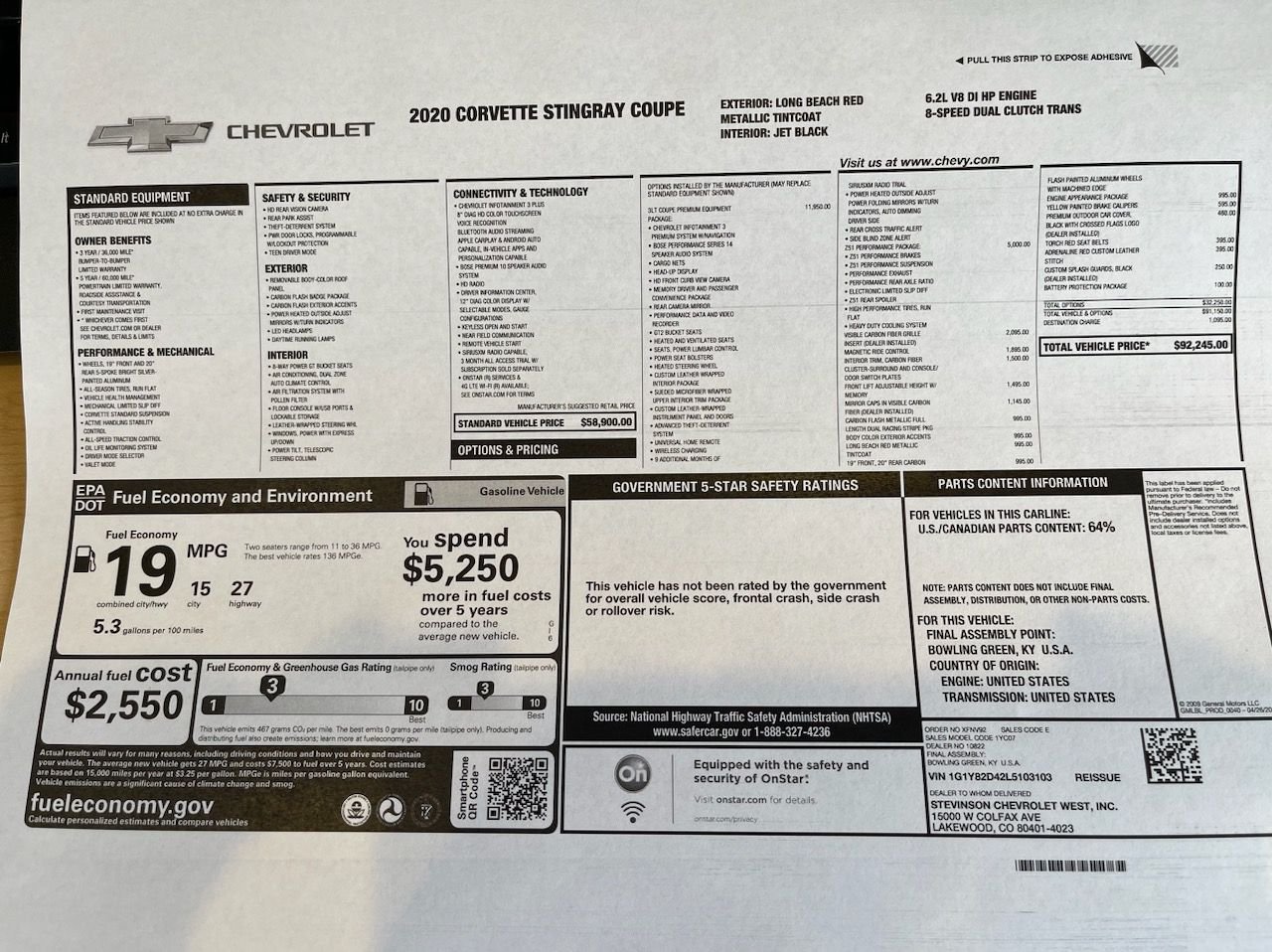 *(SOLD)* 2020 Z51 3LT Lift Magride, Long Beach Red Metallic ...