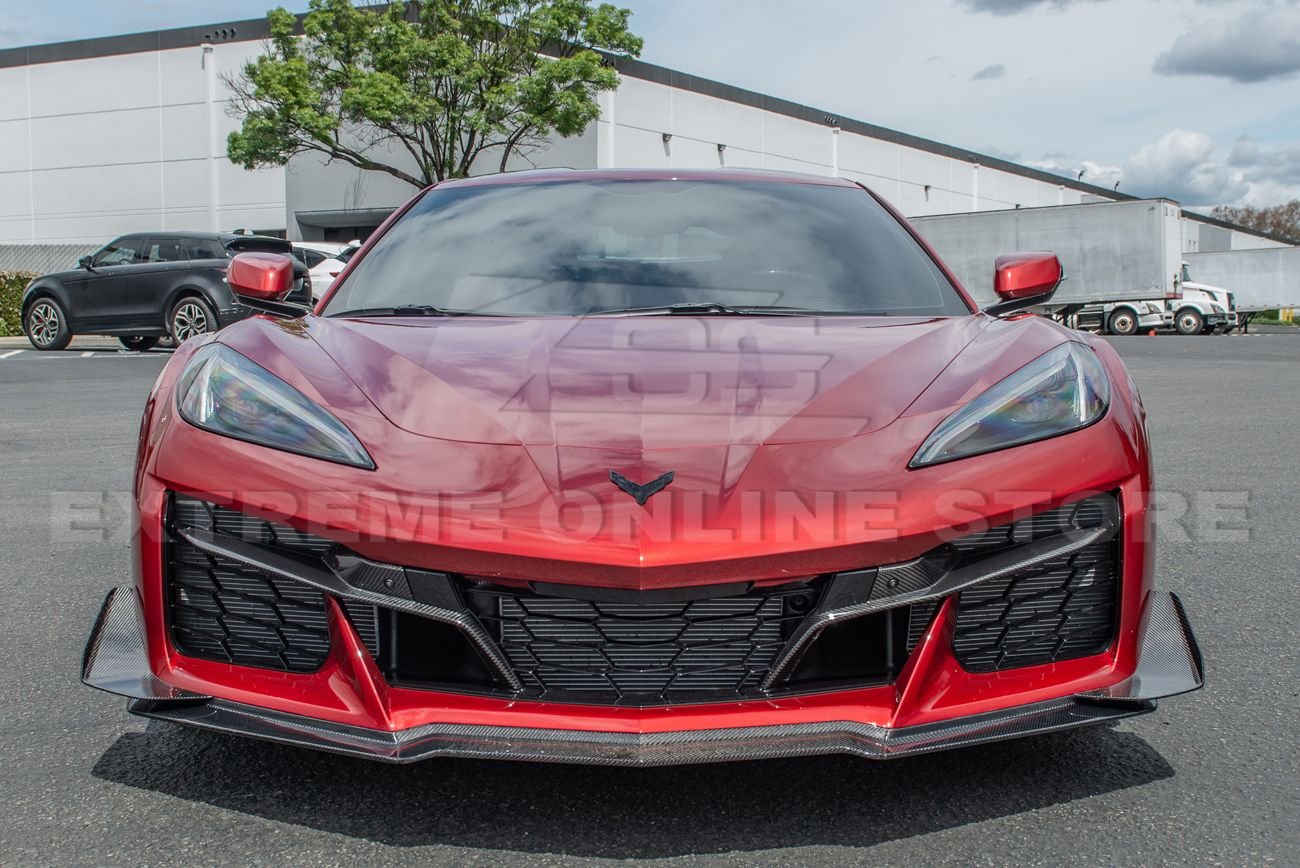 2020-Up Chevrolet Corvette C8 Z06 Carbon Fiber Front Side Canards Dive ...