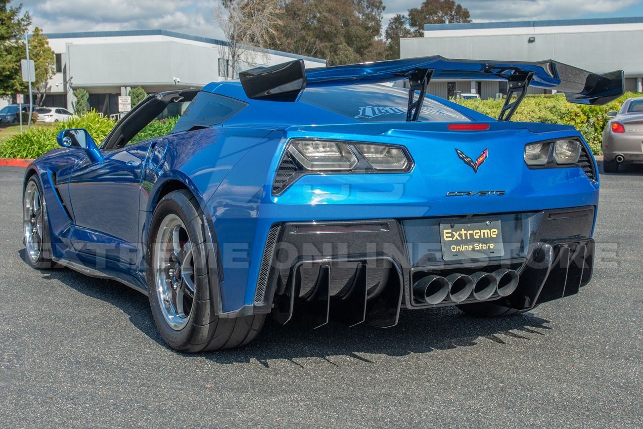 Extreme Online Store Corvette C7 Rear Add- On Diffuser installed by ...