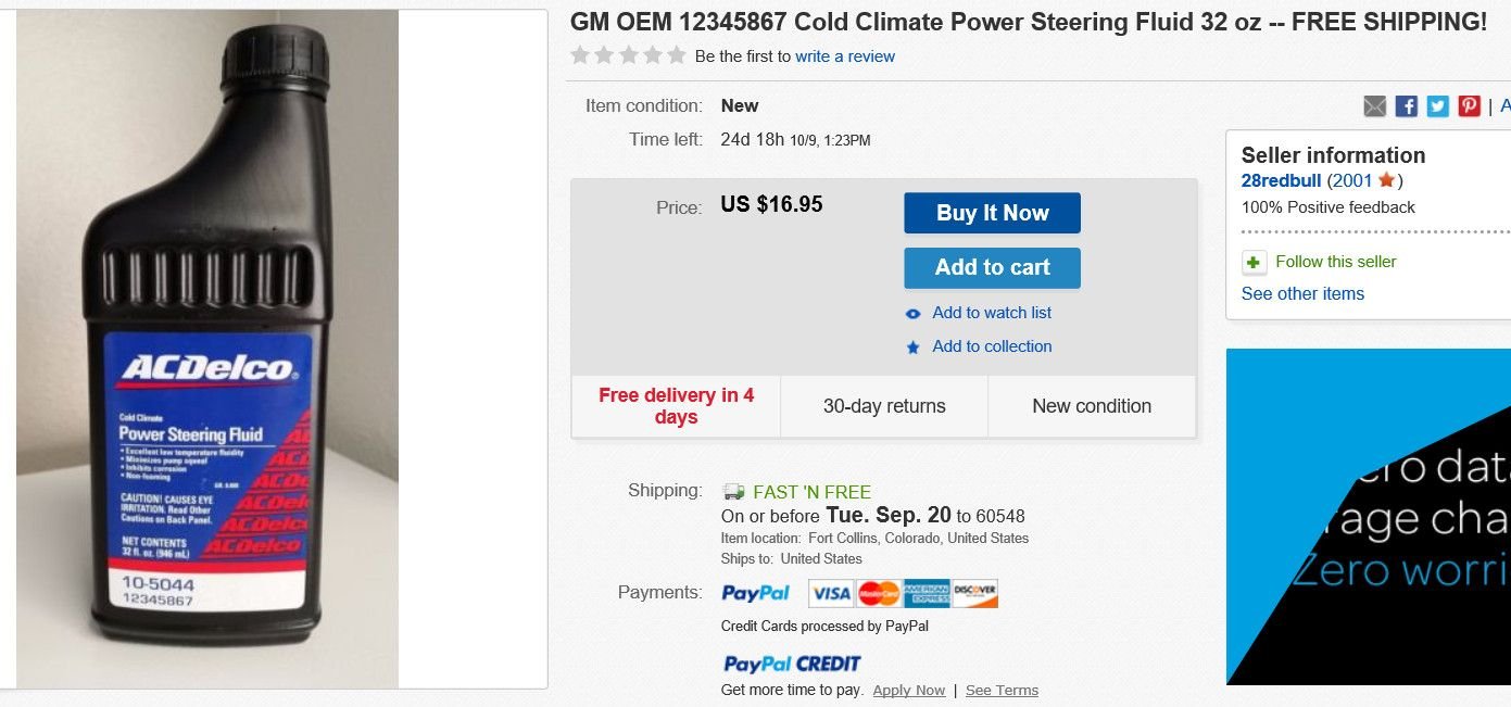 WHAT BRAND OF POWER STEARING Fluid - CorvetteForum - Chevrolet Corvette ...