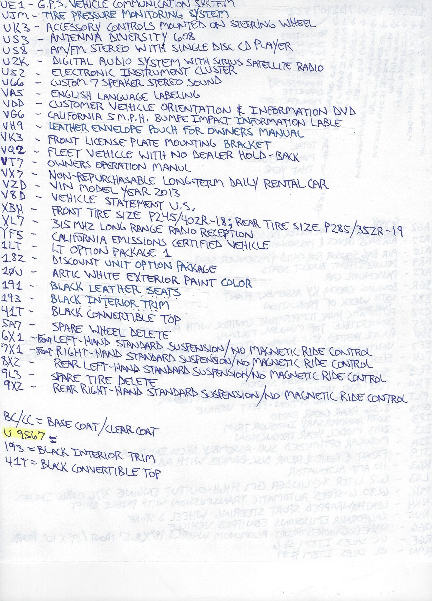 Need Help Deciphering 2013 SPI (service parts identification) Sticker ...