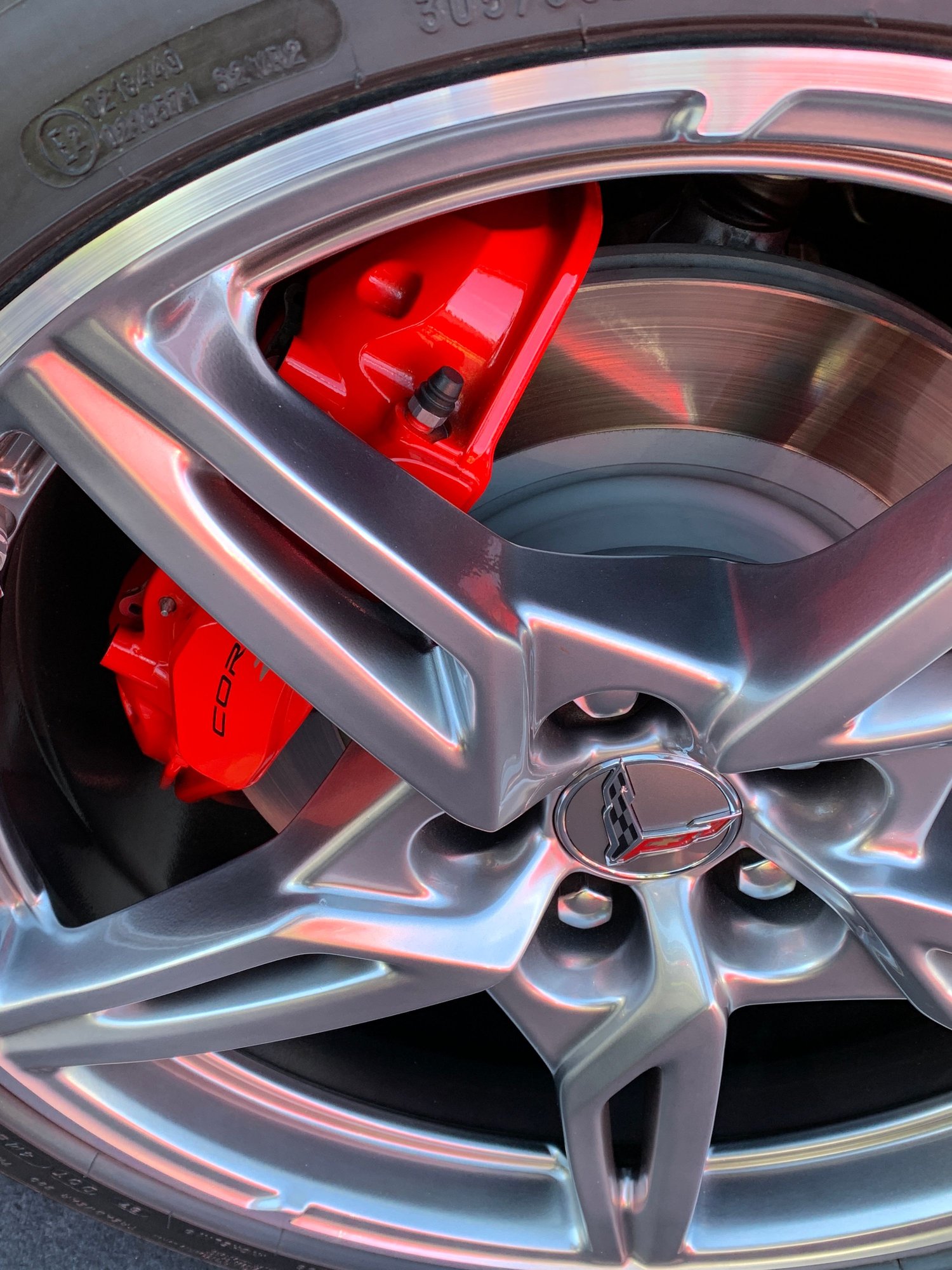 FS (For Sale) Custom Hyper Silver powder coated machined lip C8 wheels ...