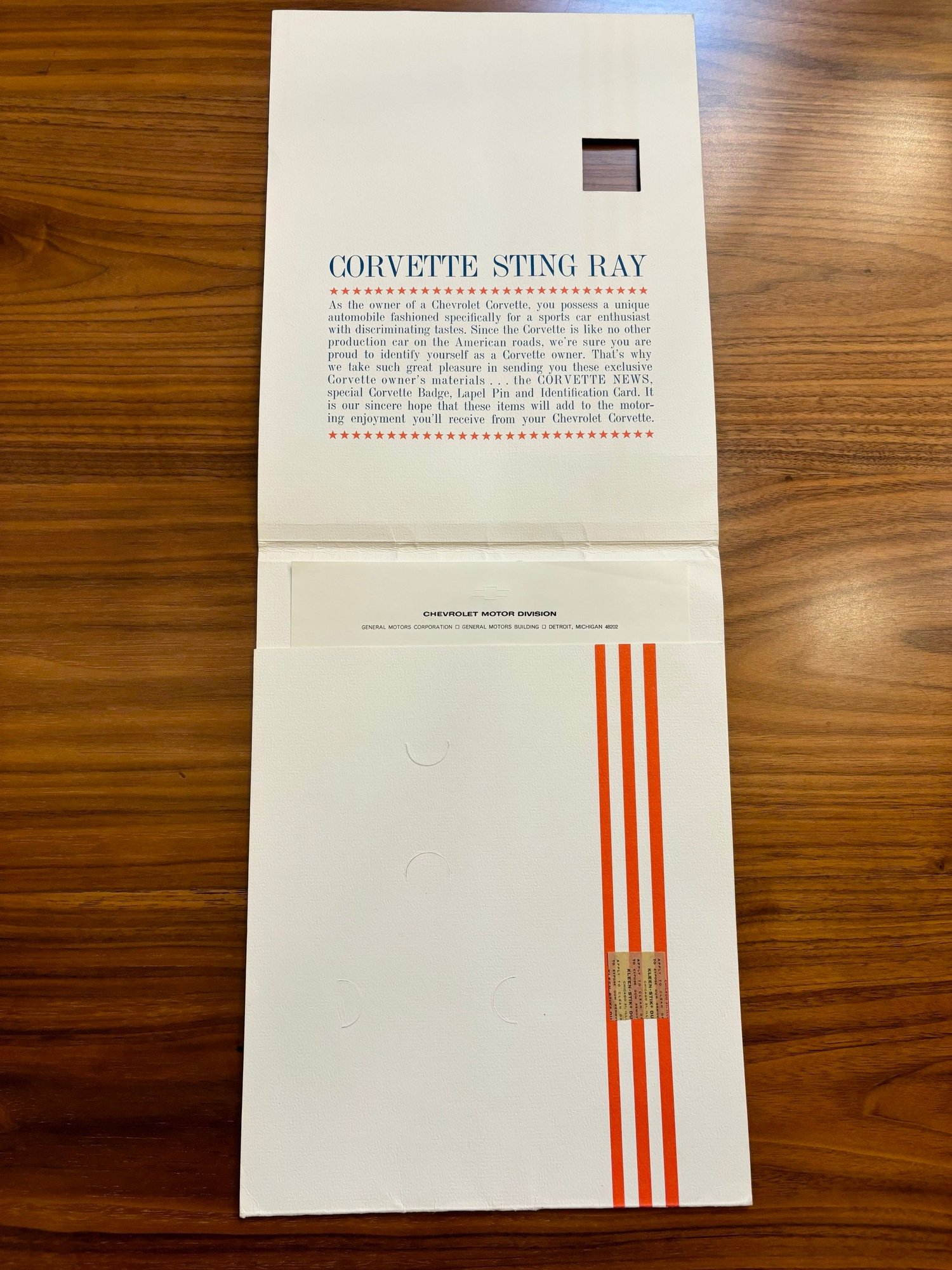 FS (For Sale) 1966 Corvette Owner Welcome Kit (Rare) - CorvetteForum ...
