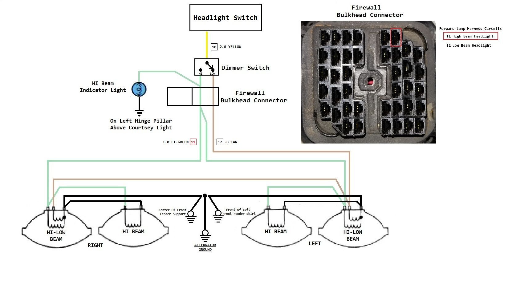 C3 Corvette Headlight Switch Diagram C3 Corvette Headlight W