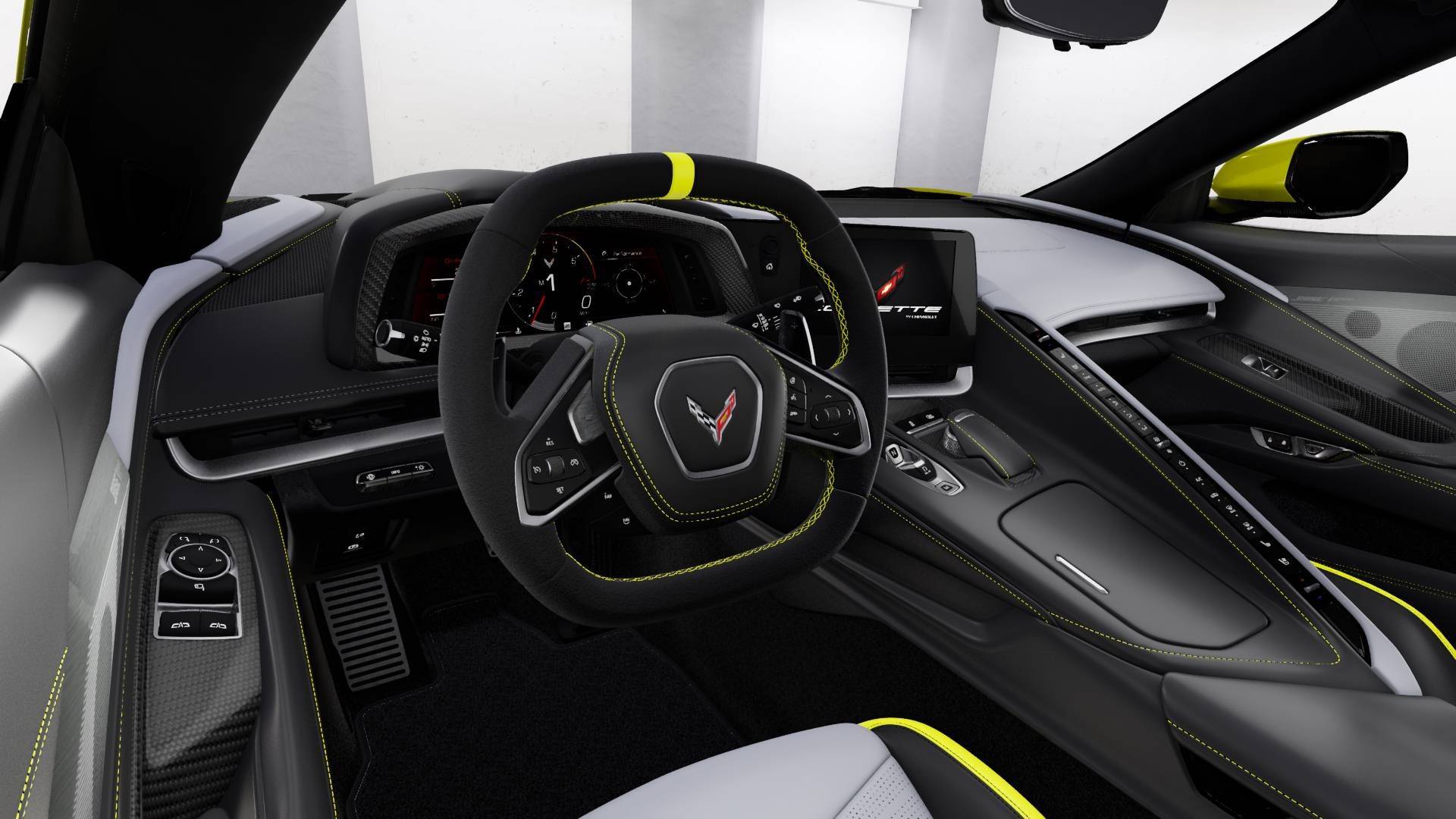 Strike Yellow/Gray Interior & Carbon Fiber Interior Trim ...
