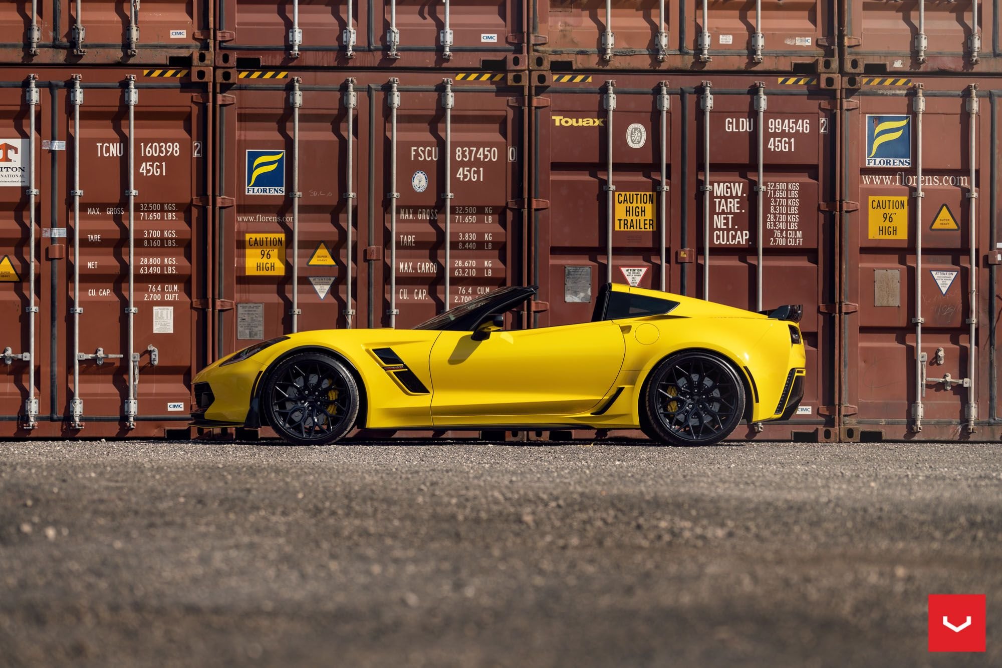 Vossen HF-2 Satin Black - Michelin - Corvette C7 Grandsport ...