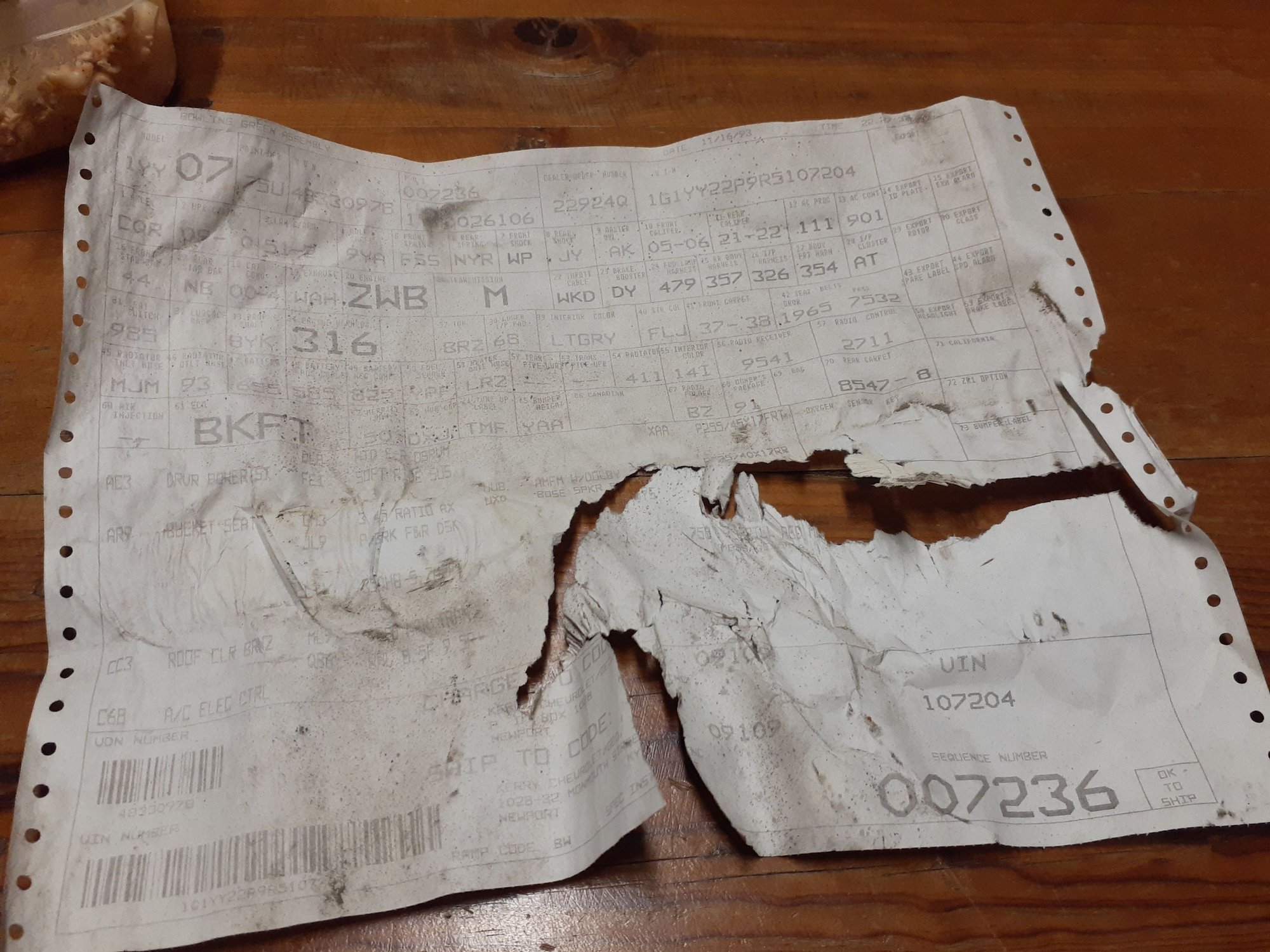 C4 Build Sheet - CorvetteForum - Chevrolet Corvette Forum Discussion