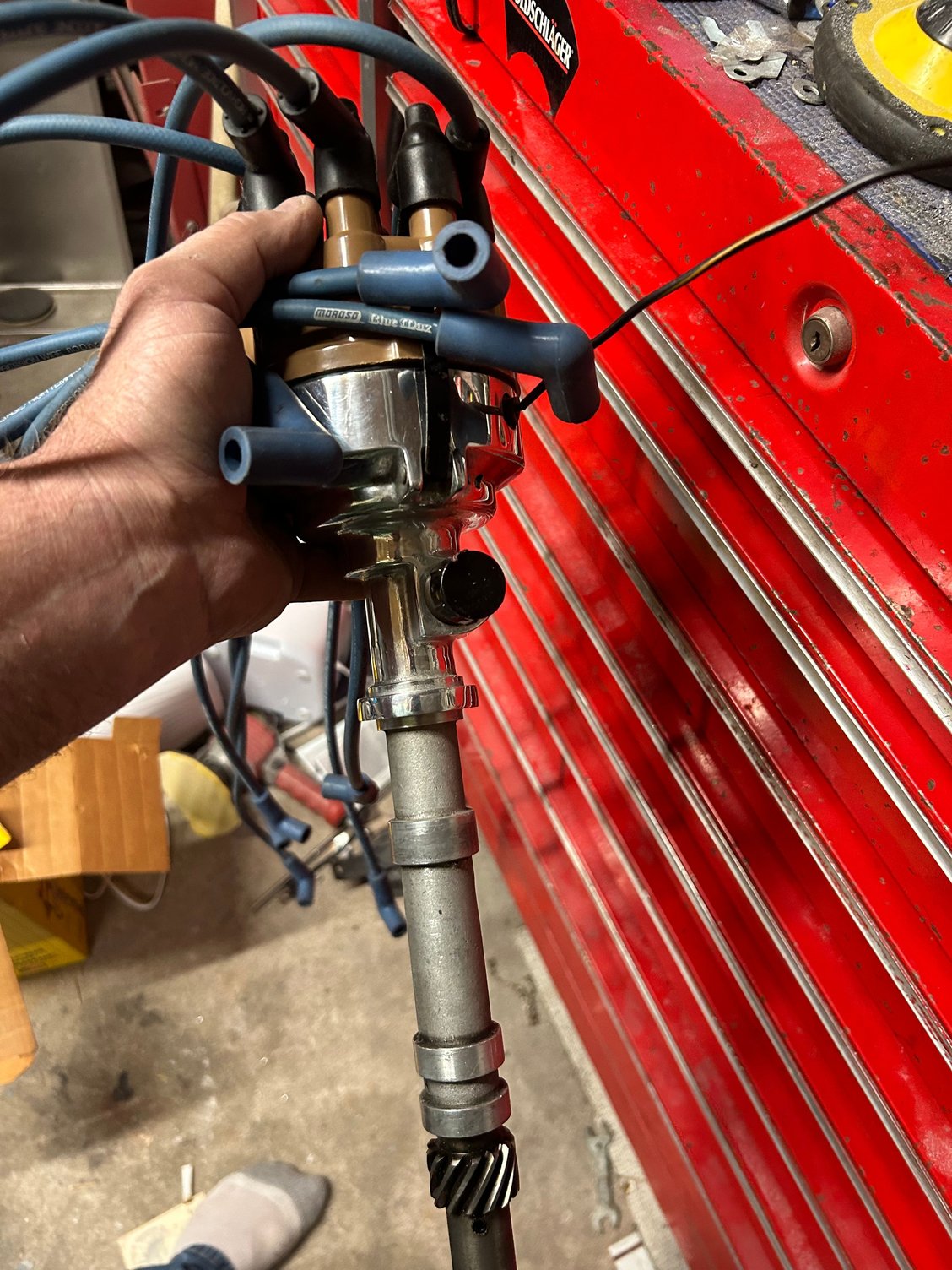 FS (For Sale) Accel Dual points distributor with blue Max wires. Tach ...