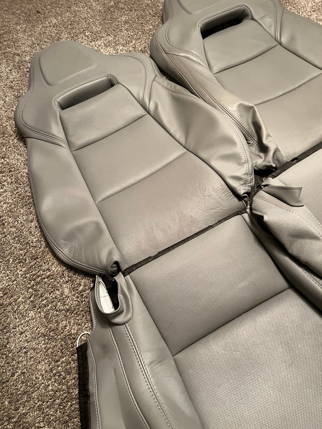 FS (For Sale) Full set Corvette C7 Grey Leather Seat Covers OEM 6k ...