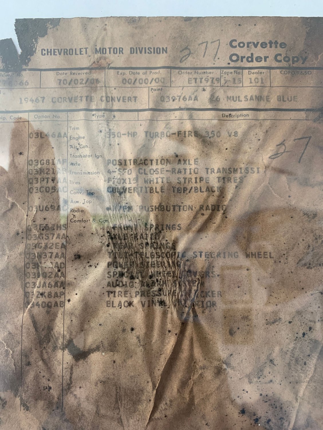 Build Sheet Information - CorvetteForum - Chevrolet Corvette Forum ...