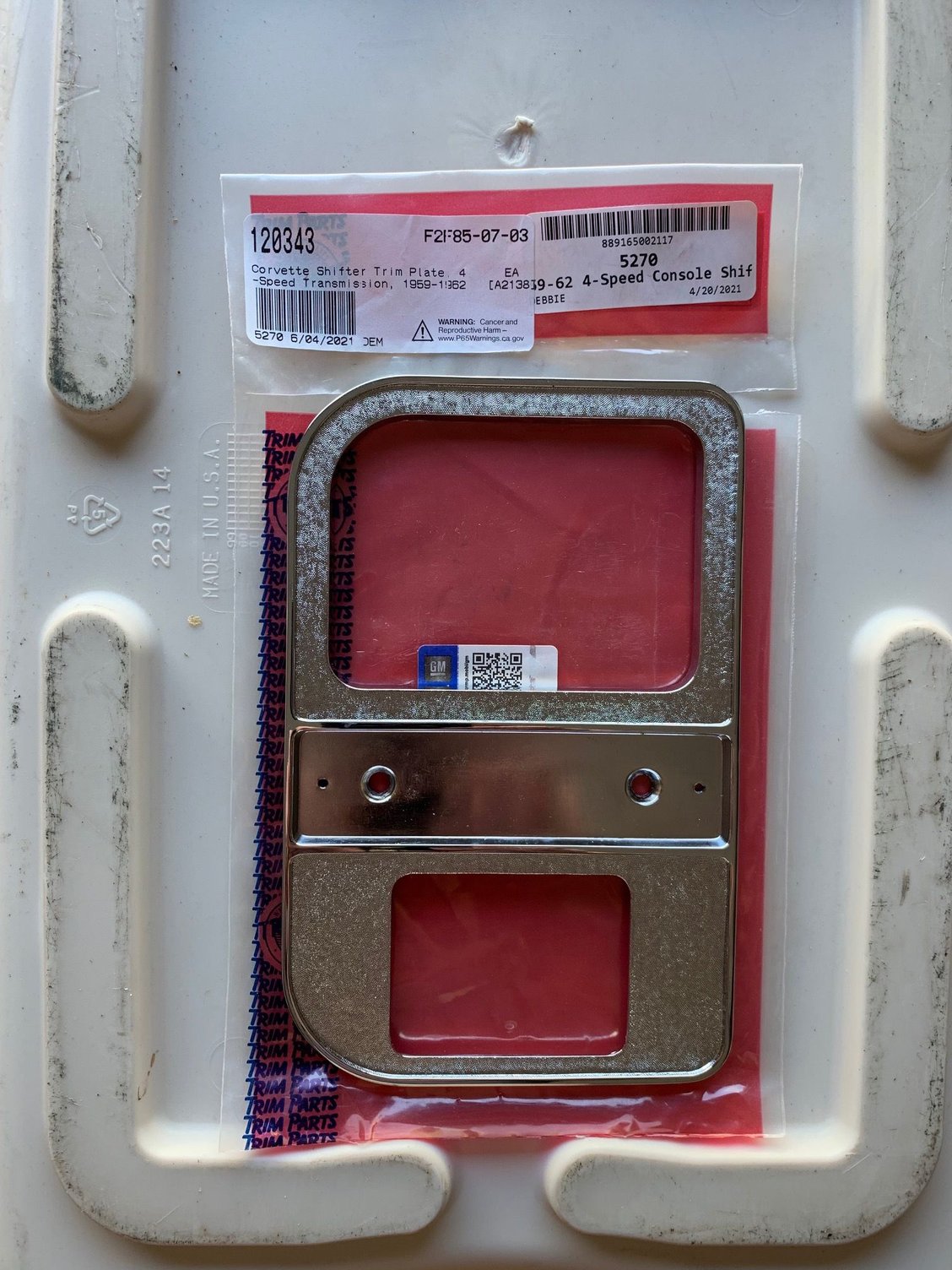 FS (For Sale) C1 Corvette 4speed Shifter Plate - CorvetteForum ...