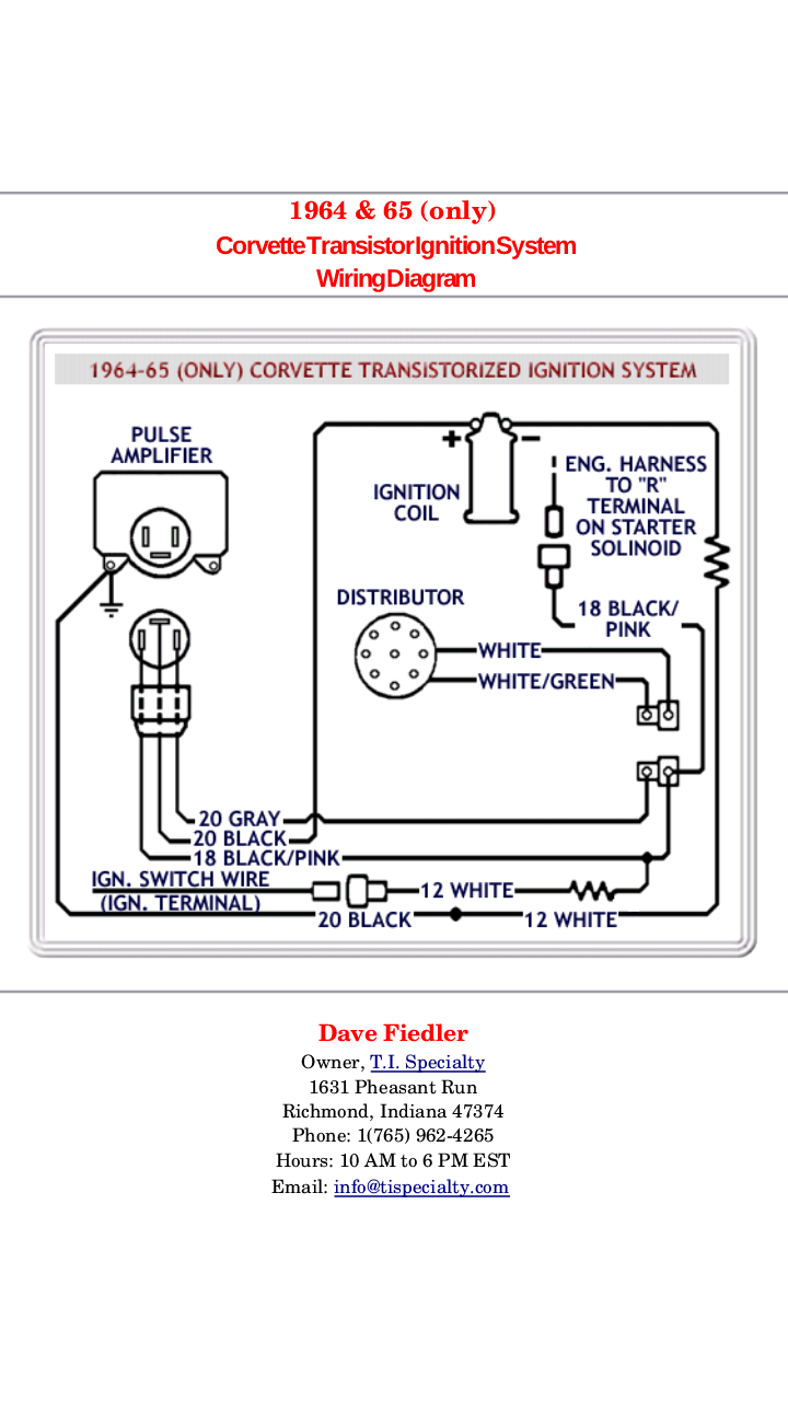 C2 Wanted: 1965 wiring diagram for TI ignition (transistor ...