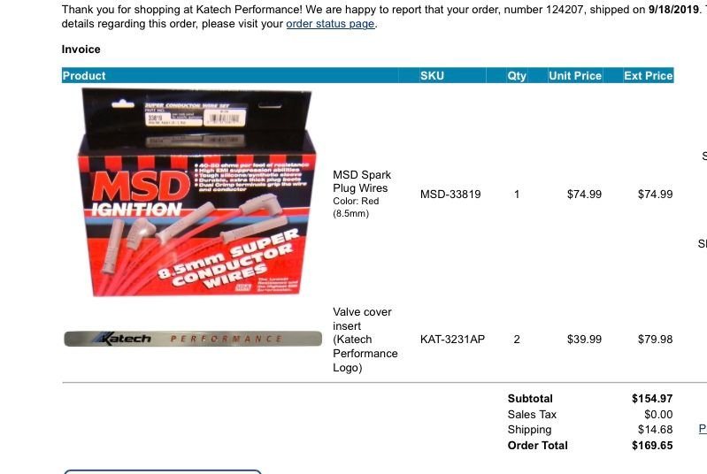 FS (For Sale) Katech Coil Relocation Brackets and matching MSD Plug ...