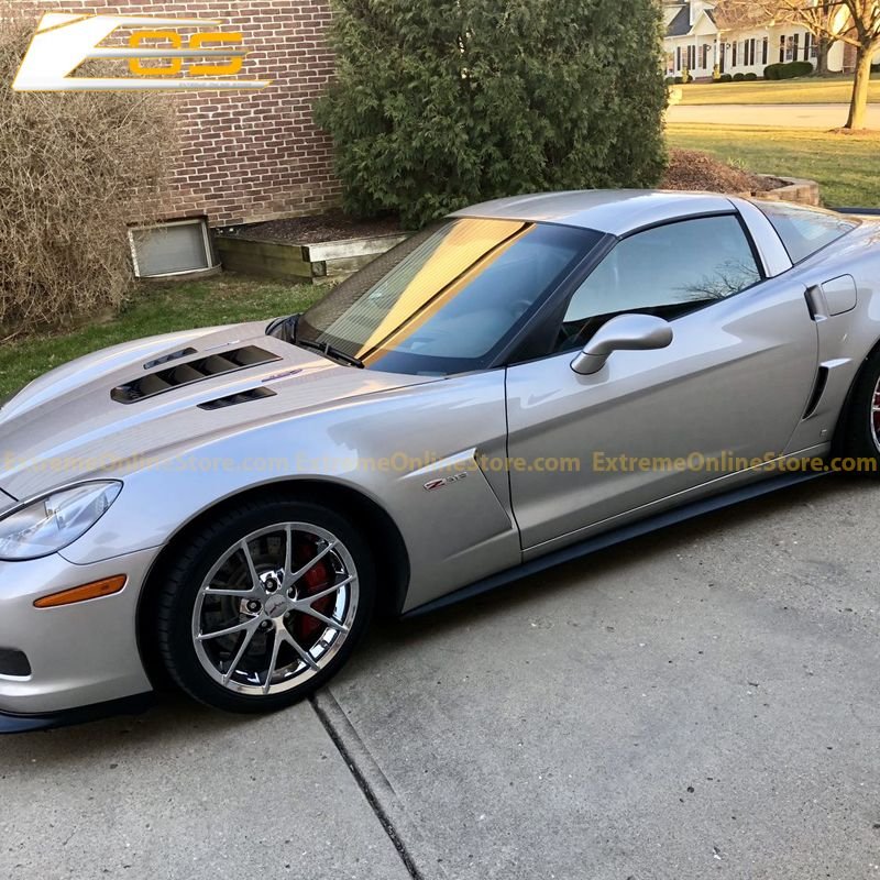 Corvette C6 Grand Sport / Z06 Primer Black Side Skirts Rocker Panels ...