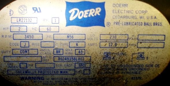 Doerr 220v Electric Motor How to Change Directions? - DoItYourself.com ...