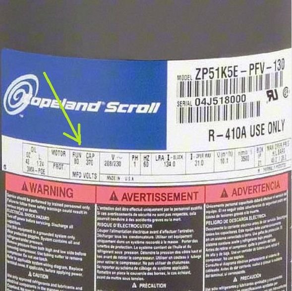Carrier model 254BR3 Run Capacitor Rating? - DoItYourself.com Community ...