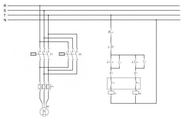 Reversing a 3 phase asynchronous motor using limit switches ...