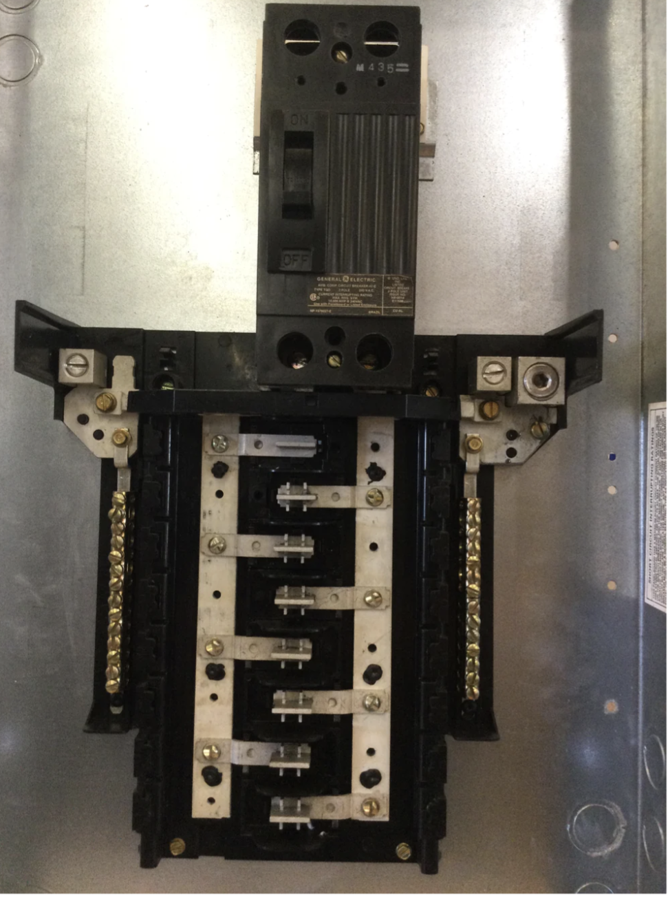 No 240v on breakers 1/3 in GE load center - DoItYourself.com Community ...