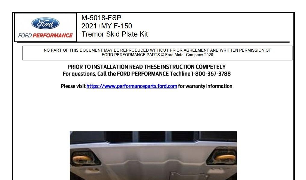 2021+ Tremor Skid Plate Kit M-5018-FSP Question - Page 3 - Ford F150 Forum - Community of Ford ...