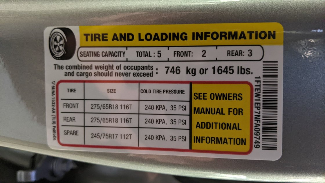 Photos of 2021 XLT Payload Stickers! - Page 9 - Ford F150 Forum ...