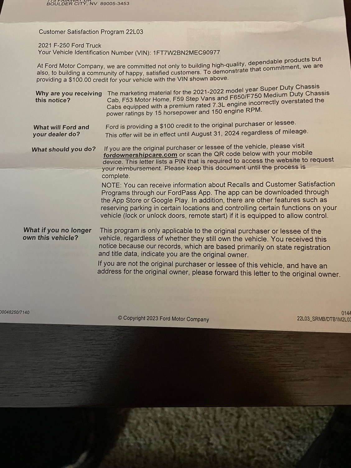 Customer Satisfaction Program - Ford F150 Forum - Community of Ford ...