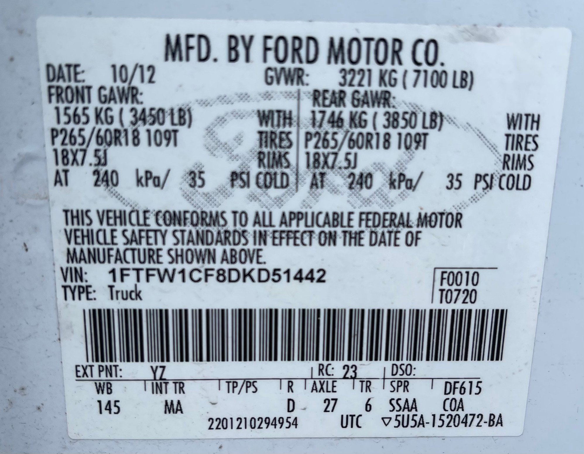 Interior Paint Code - Ford F150 Forum - Community of Ford Truck Fans