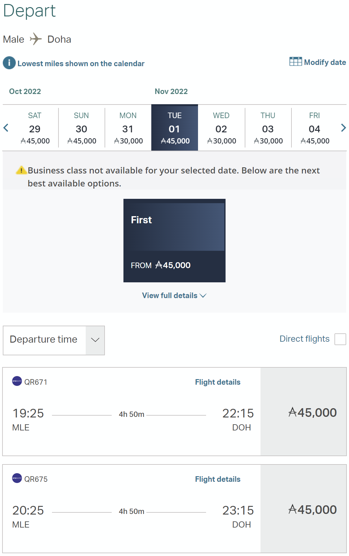 QR heavily shrinked business award availability to non-IAG partners outside 60 days? - FlyerTalk ...