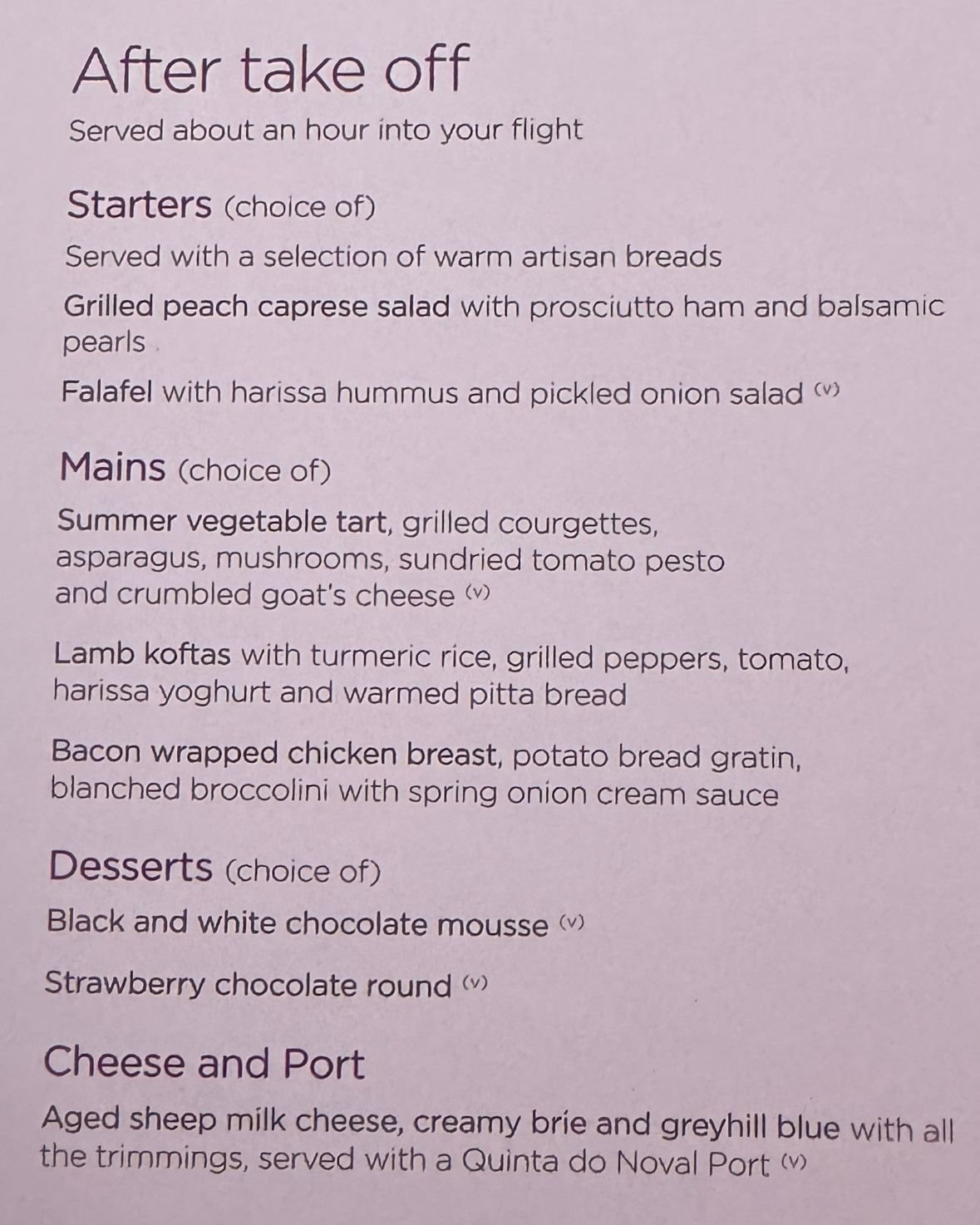 Upper Class Menu and inflight food April 2024 onwards - FlyerTalk Forums