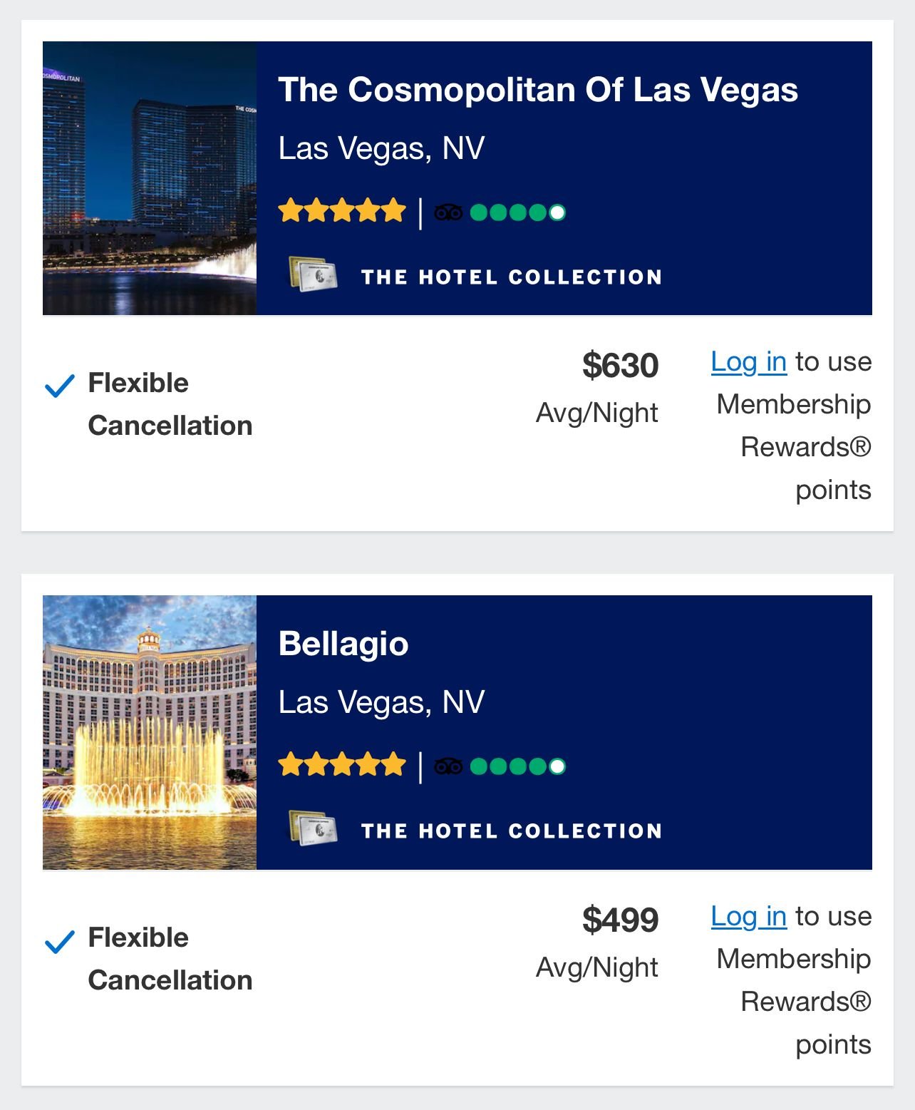 Major AMEX FHR/THC changes (MGM Las Vegas properties did not renew for ...