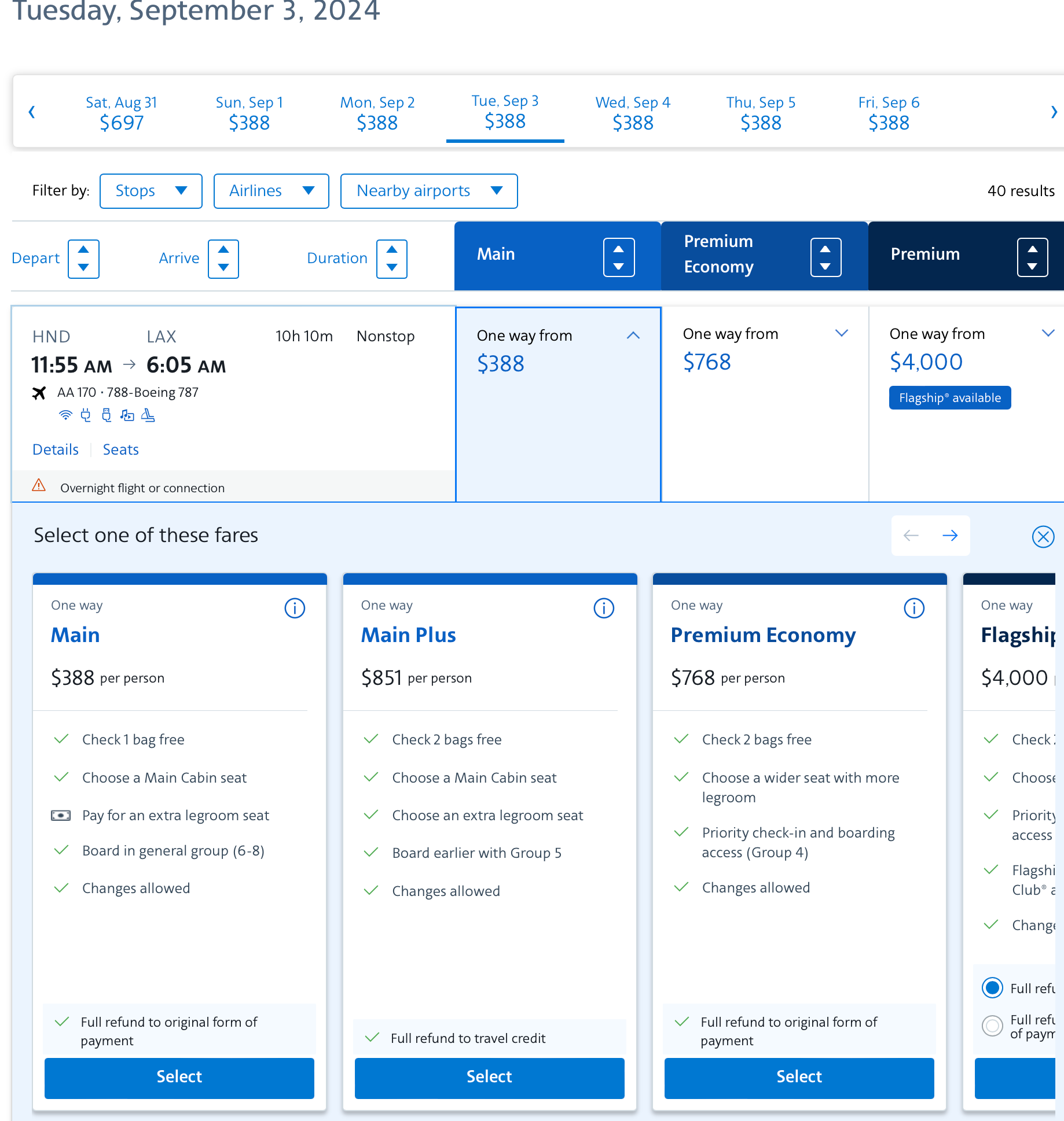 AA website says 'Full refund to original form of payment' but later ...