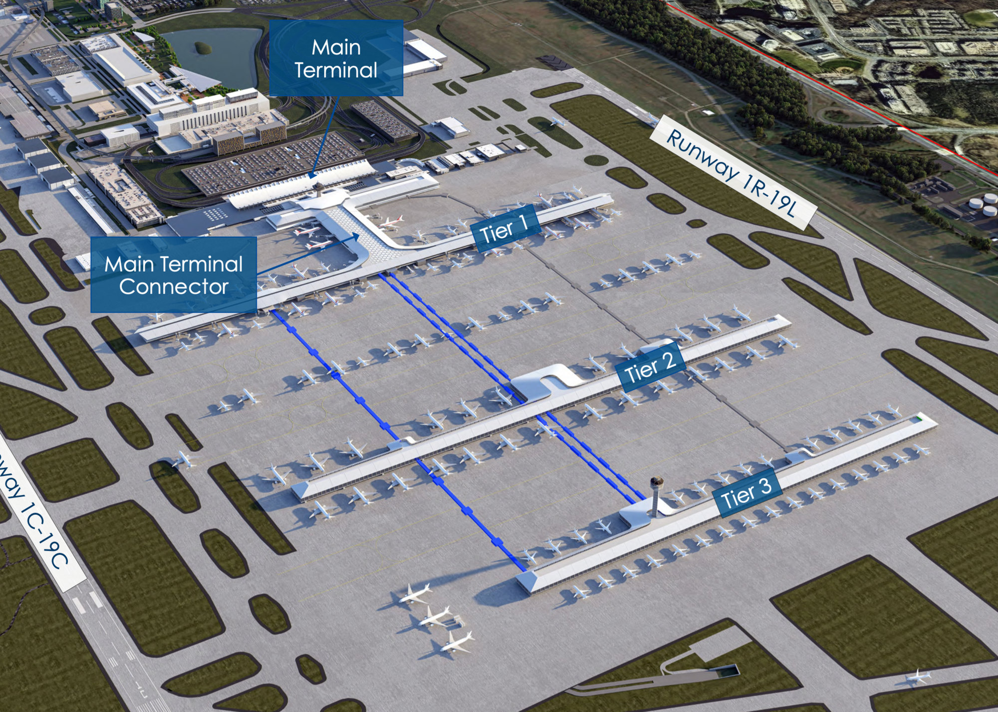 Plans to rebuild the UA concourse (C and D gates & UX terminal) at IAD ...