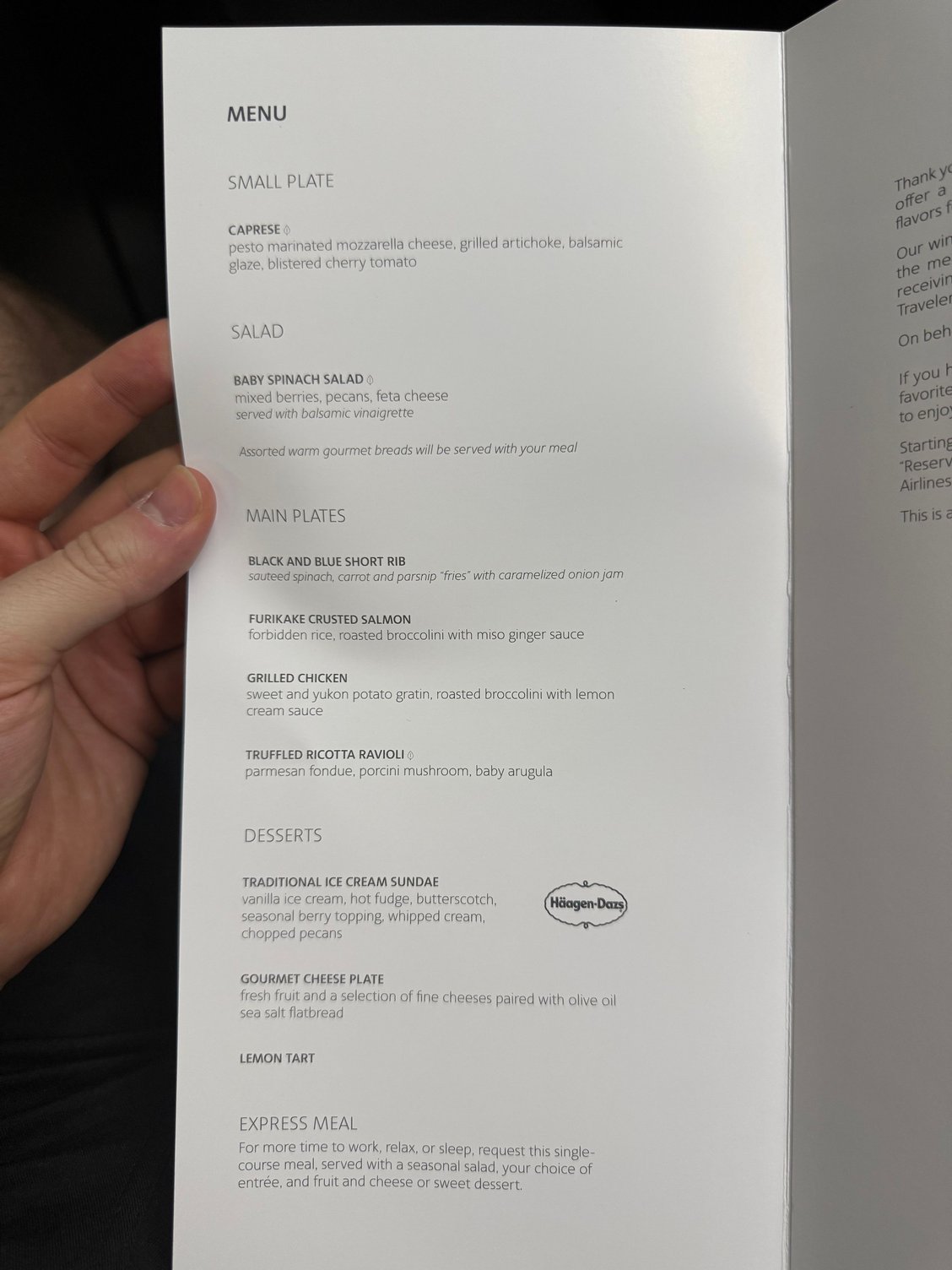 2025 AA International Meal / Meals - menu / photos / etc. (master ...