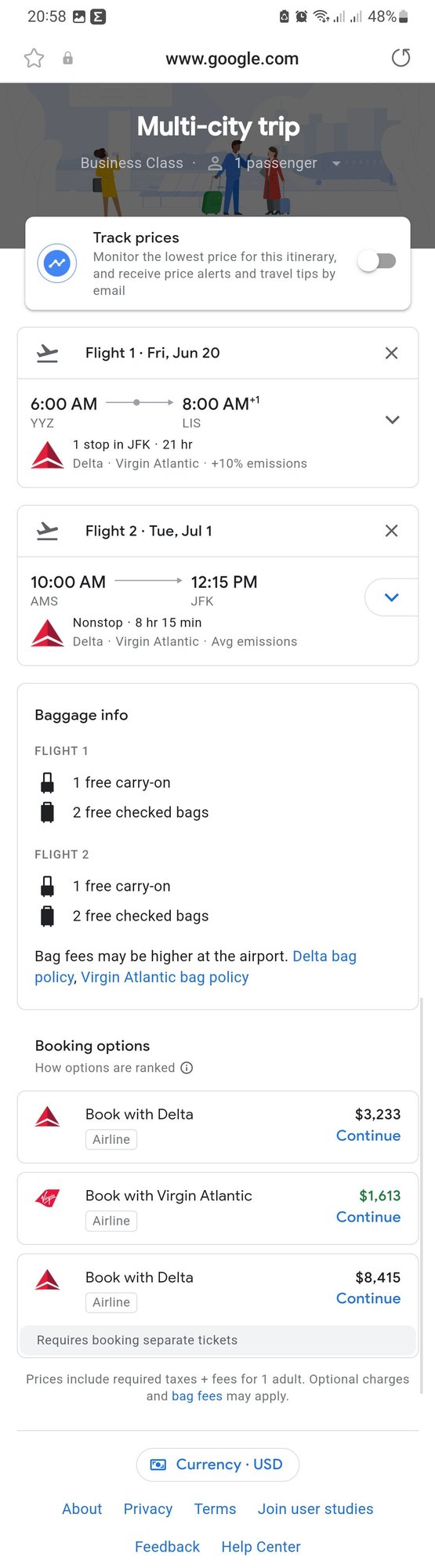 Dl: Yyz-lis / ams-jfk $1600-$1800 - Page 3 - FlyerTalk Forums
