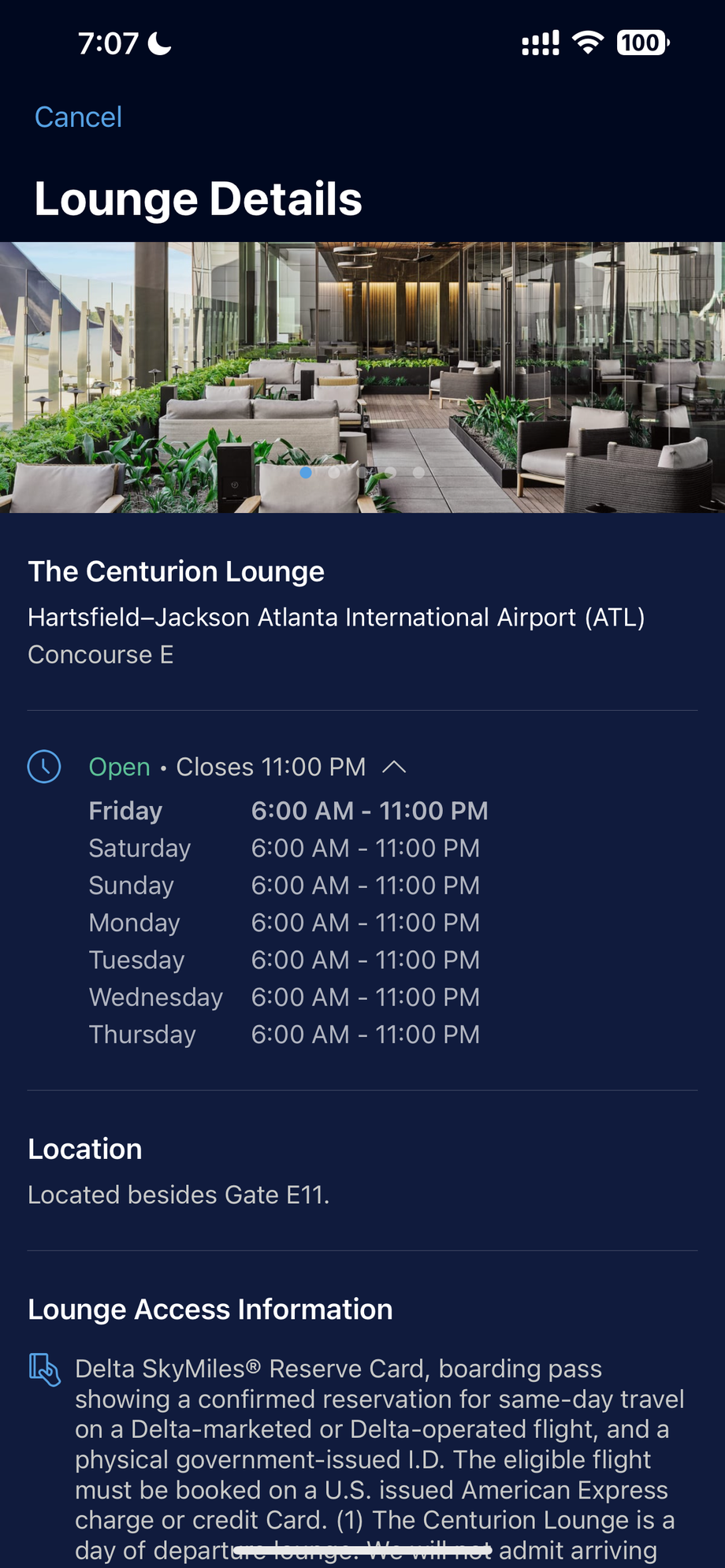 AMEX Centurion Lounge Near ATL Gate E11 Opens Tomorrow 2/14/24 - Page ...