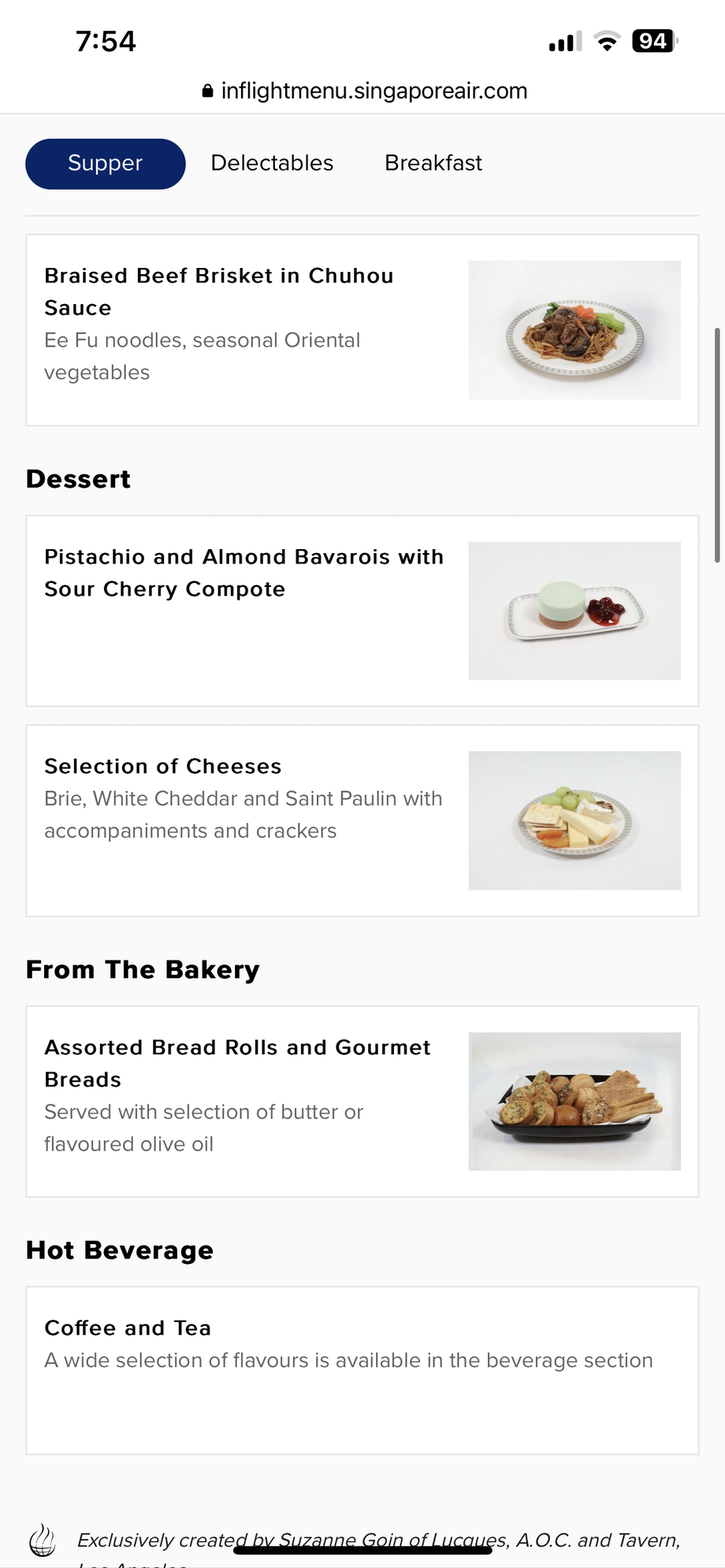SIA online inflight menu with photos? - FlyerTalk Forums