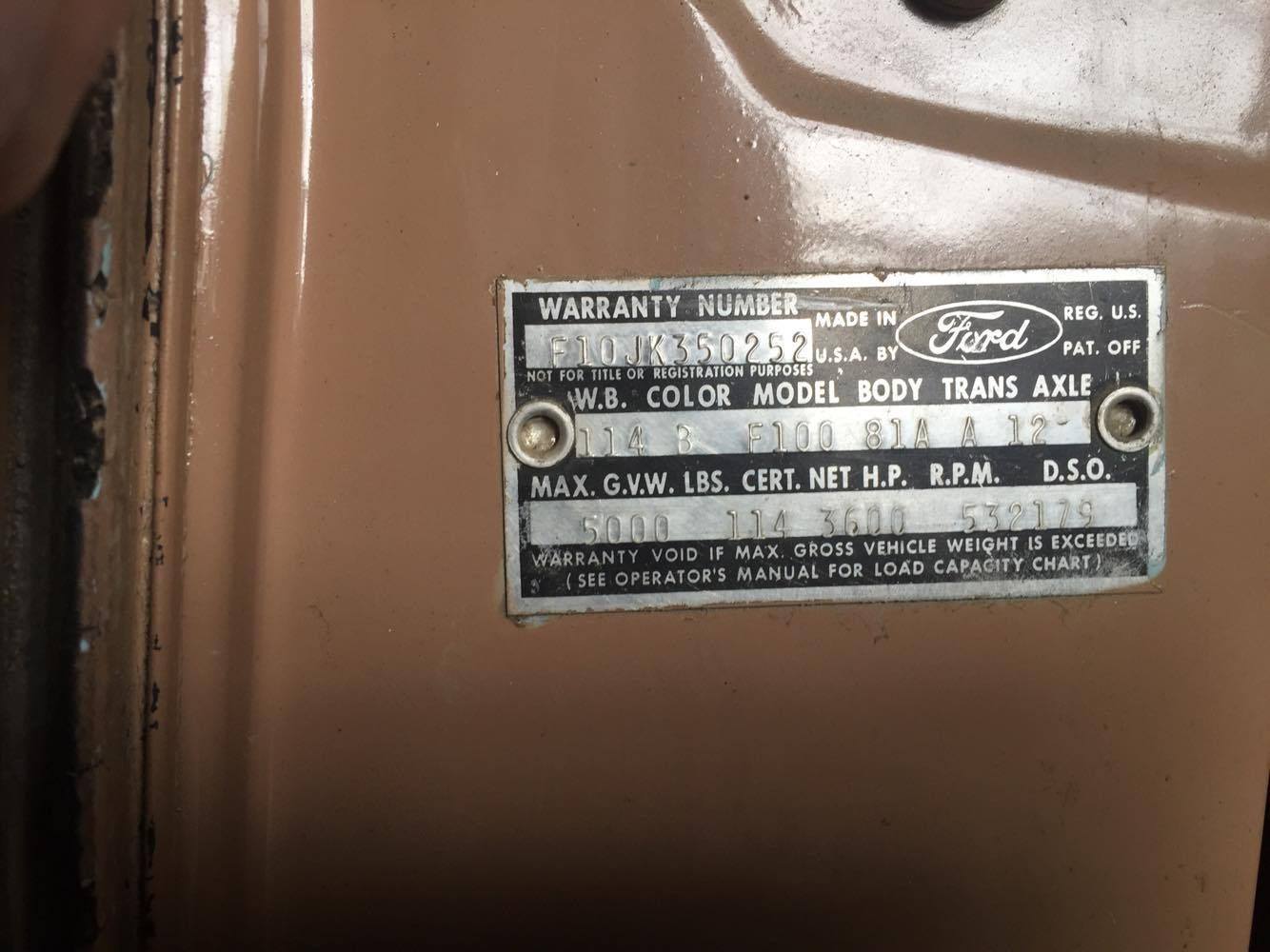 1963 F100 Decode - Ford Truck Enthusiasts Forums