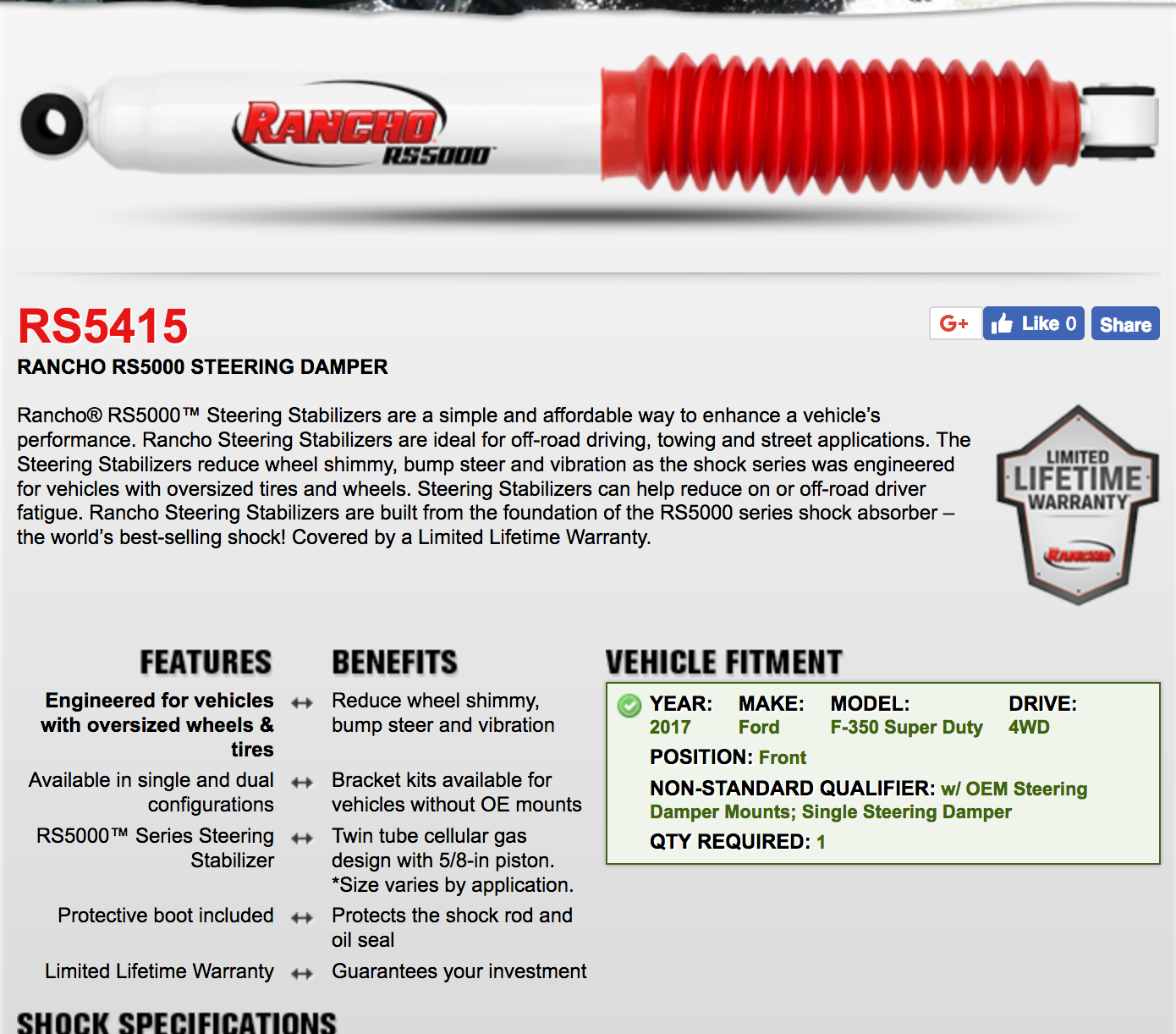 Rancho Steering stabilizer..which one - Ford Truck Enthusiasts Forums