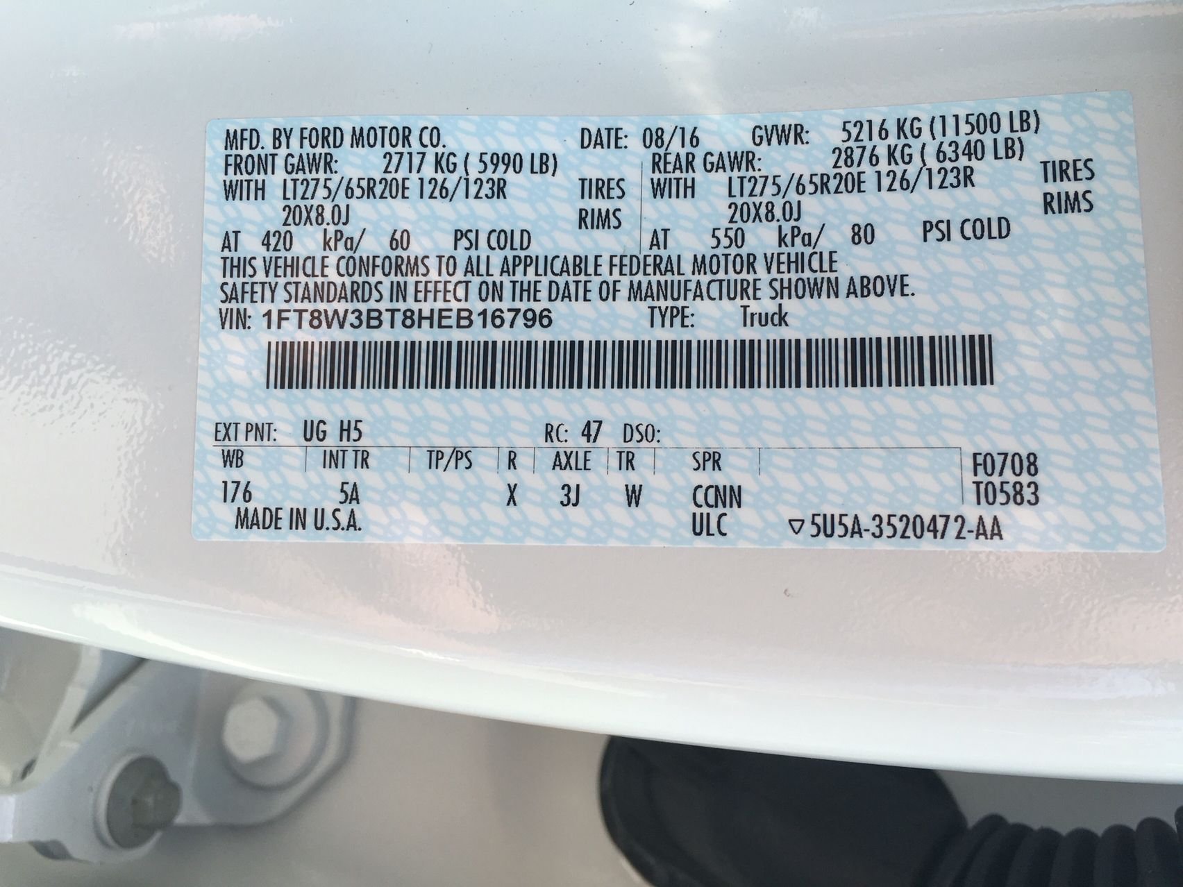 Stickergate / Rear GAWR on SRW 350 is only 6340#??? - Ford Truck ...